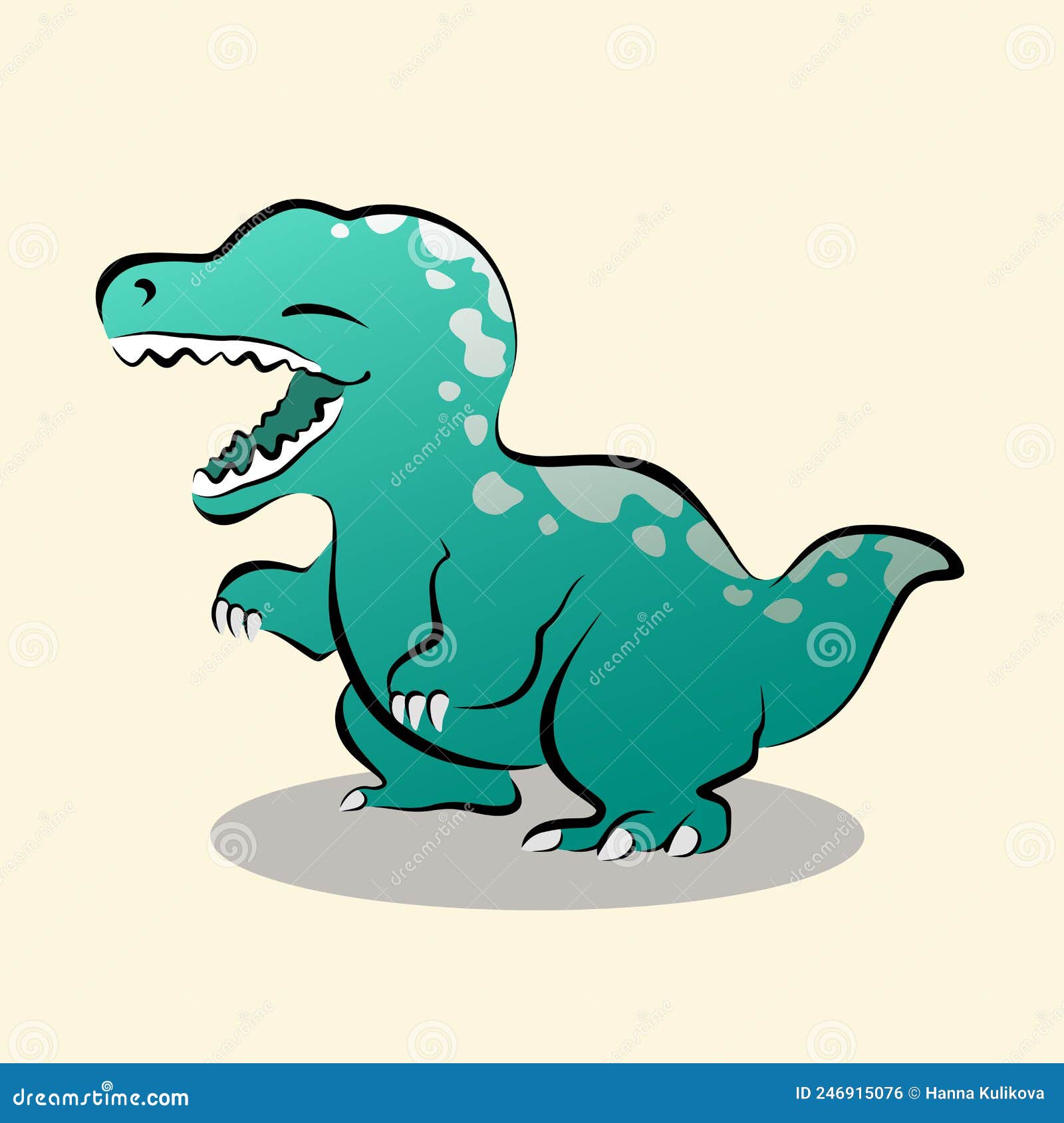 Blue Spotted Pretty Dinosaur is Laughing. Stock Vector - Illustration of dragon, dino: 246915076