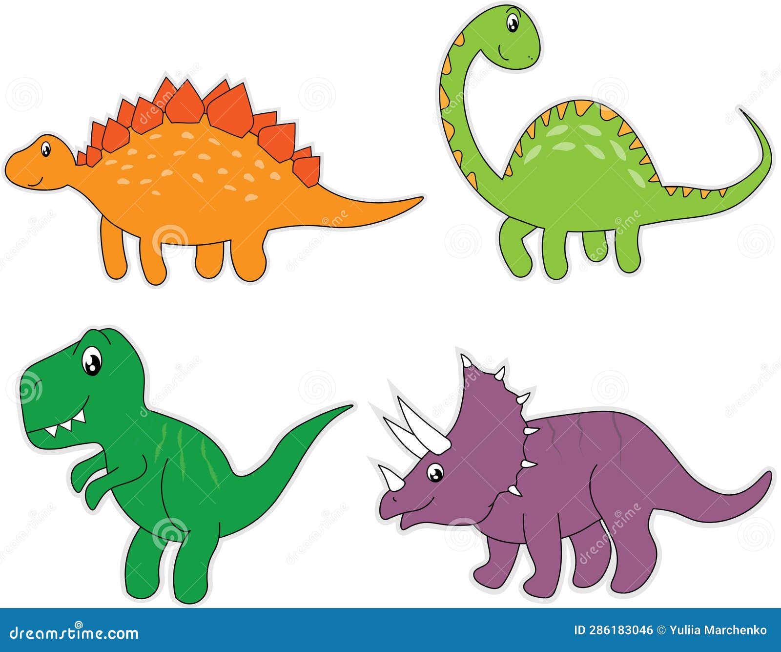 Types Of Dinosaurs Cartoon Vector | CartoonDealer.com #7479769