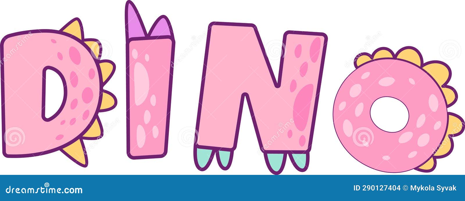 Dino Lettering Sticker stock illustration. Illustration of dinosaur ...