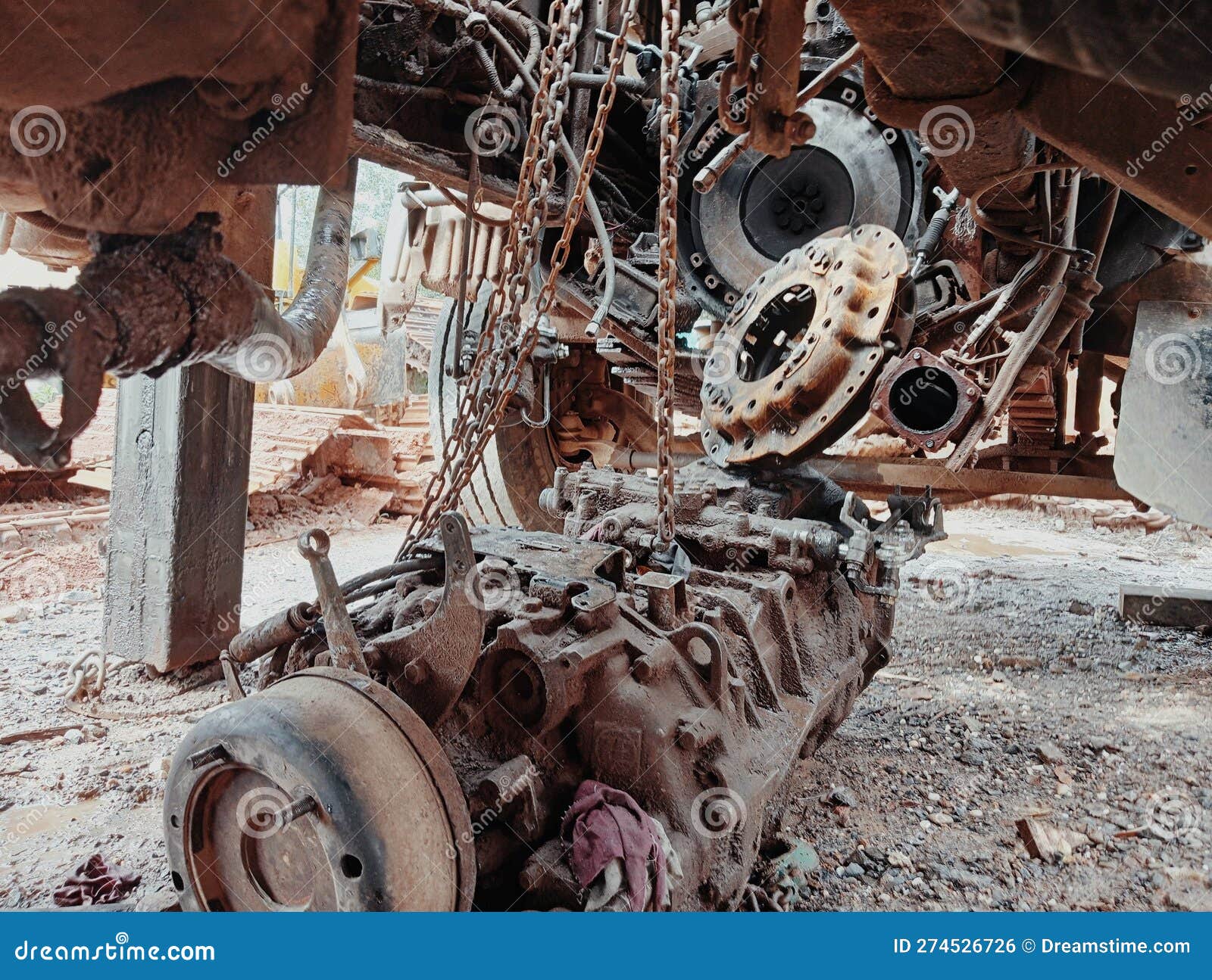 DINO MACHINE DAMAGED stock photo. Image of damage, dino - 274526726