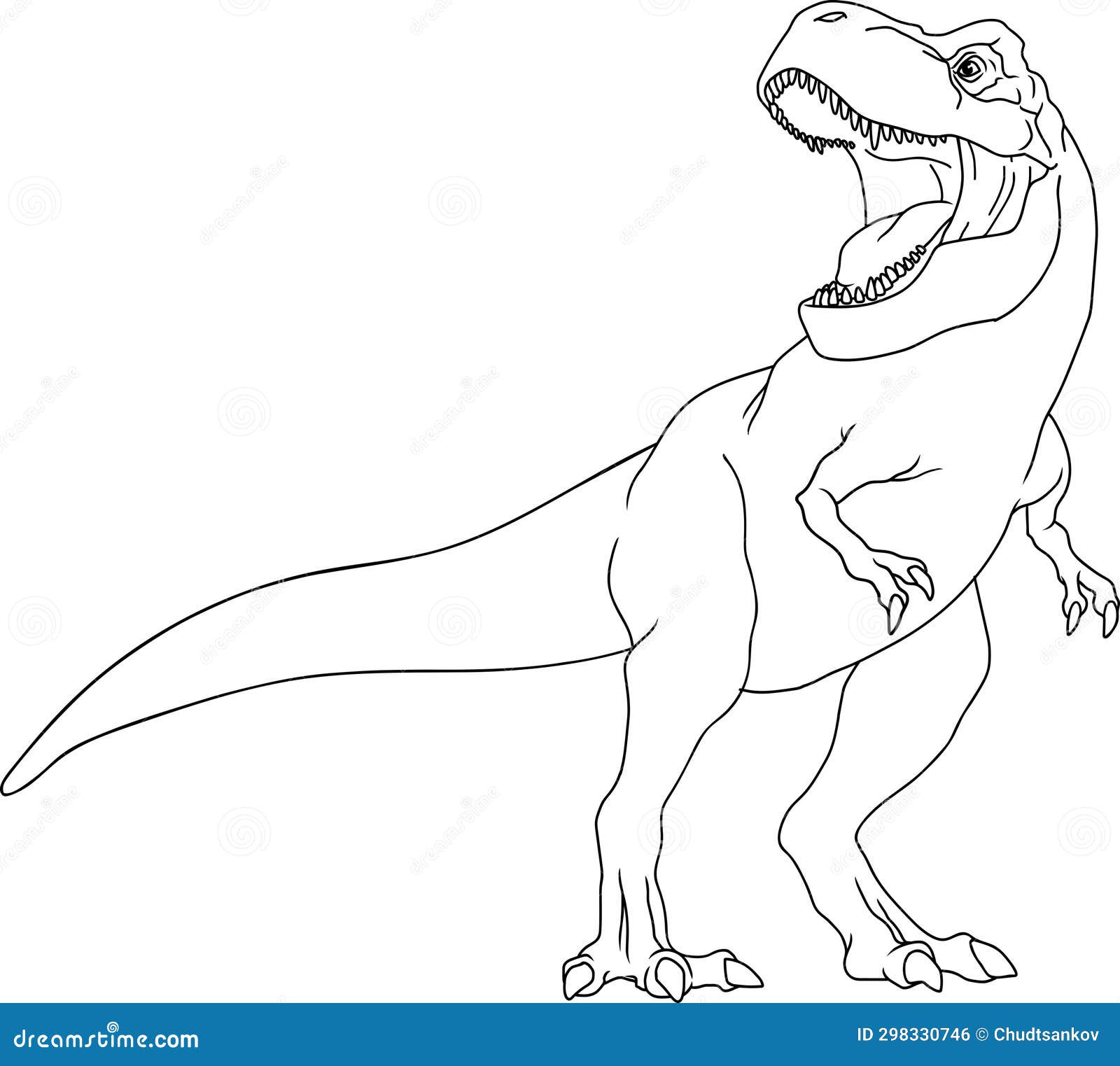 Outlined T-Rex Dinosaur Graphic Design Stock Vector - Illustration of ...