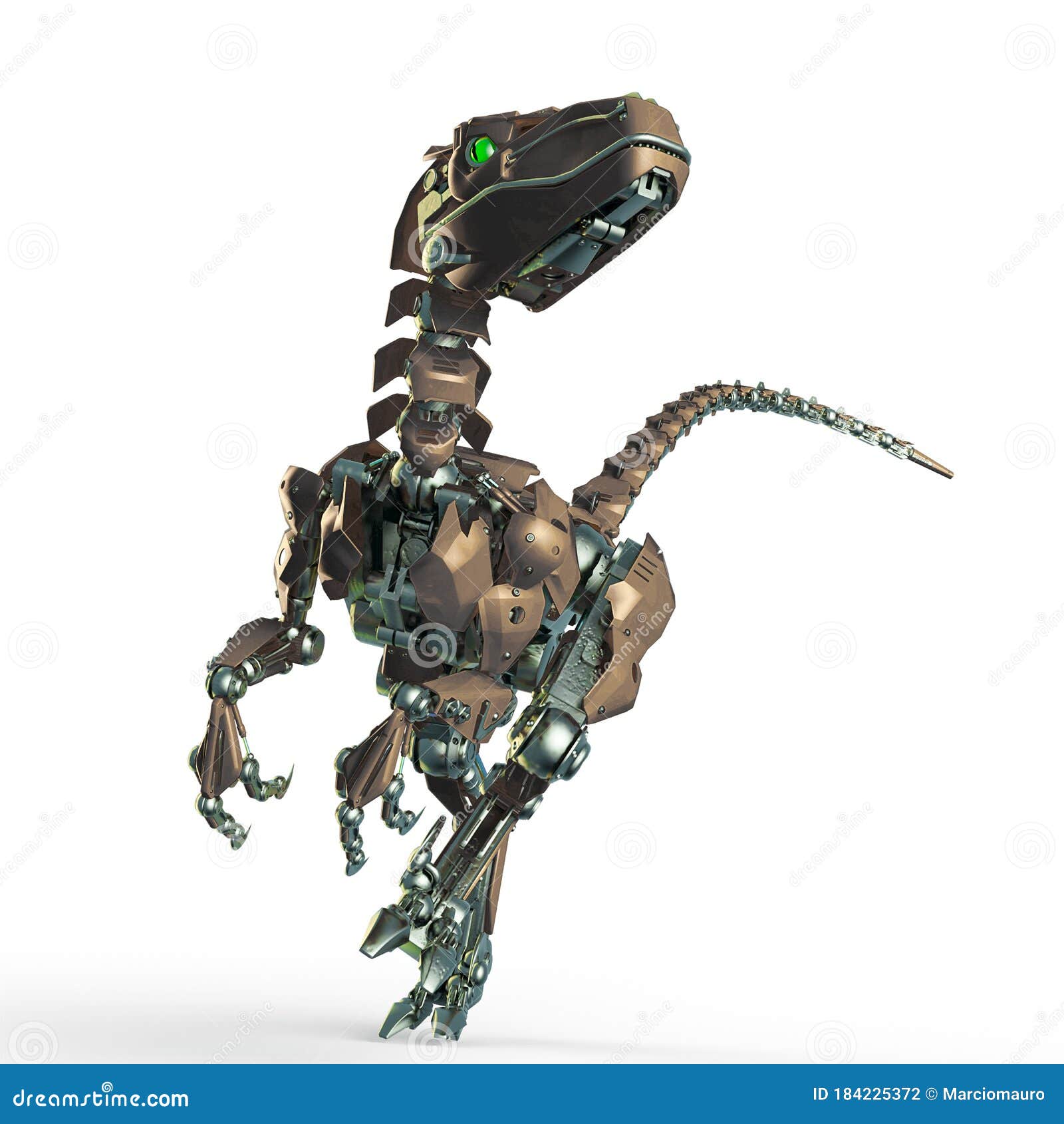 Dino Raptor Robot Nice View_ Stock Illustration - Illustration of ...