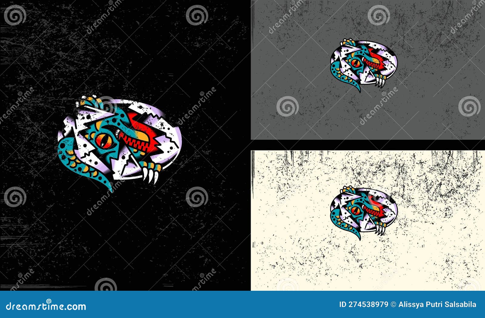 Dino with Red Flames Vector Illustration Mascot Design Stock Vector ...