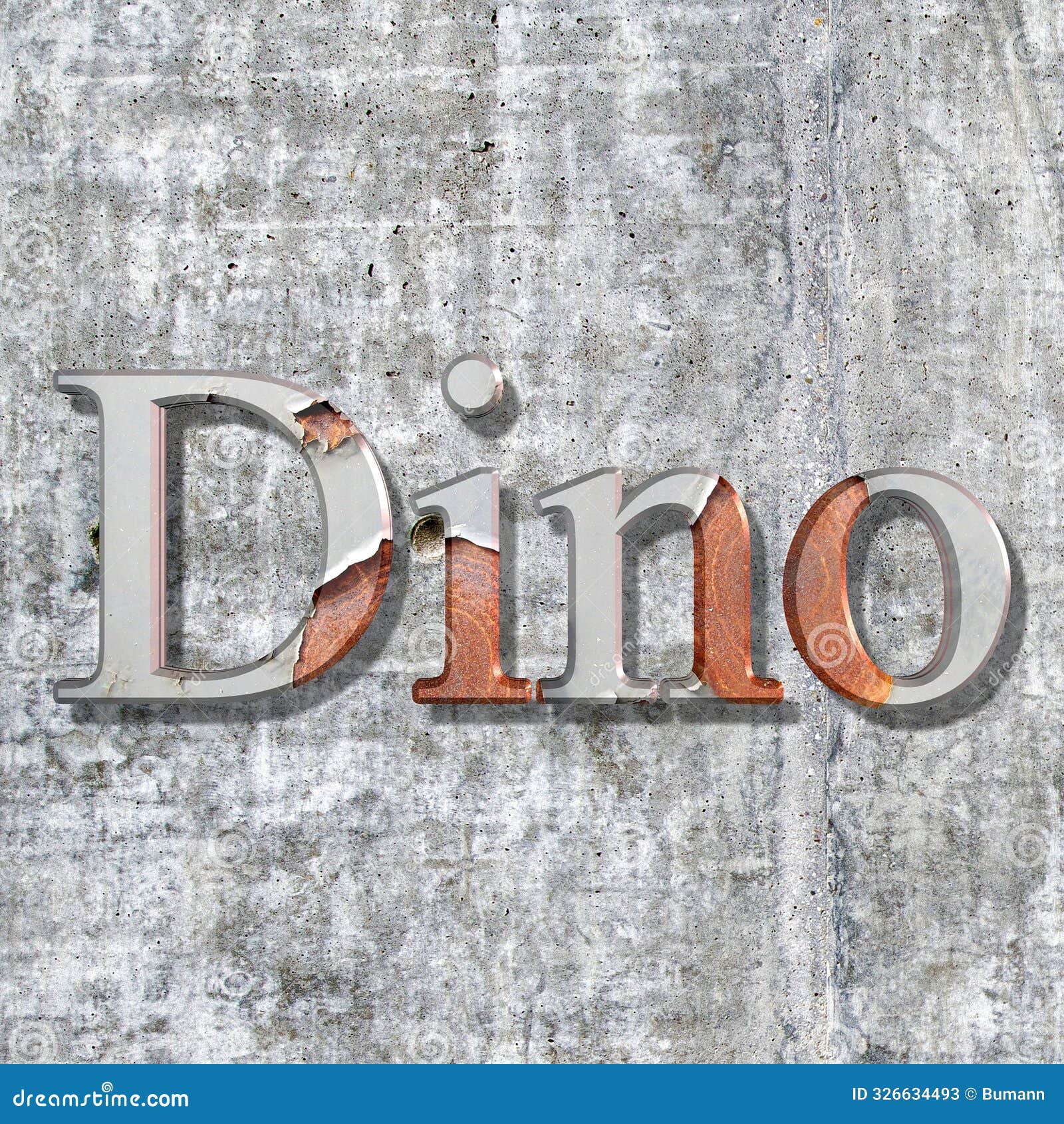 "Dino" - Word, Lettering or Text As 3D Illustration, 3D Rendering ...