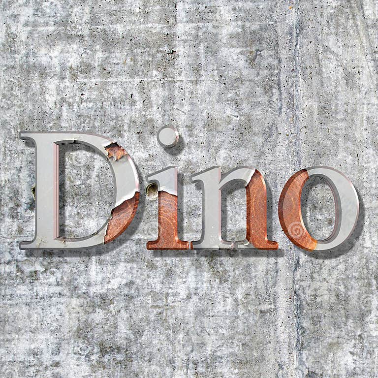 "Dino" - Word, Lettering or Text As 3D Illustration, 3D Rendering ...