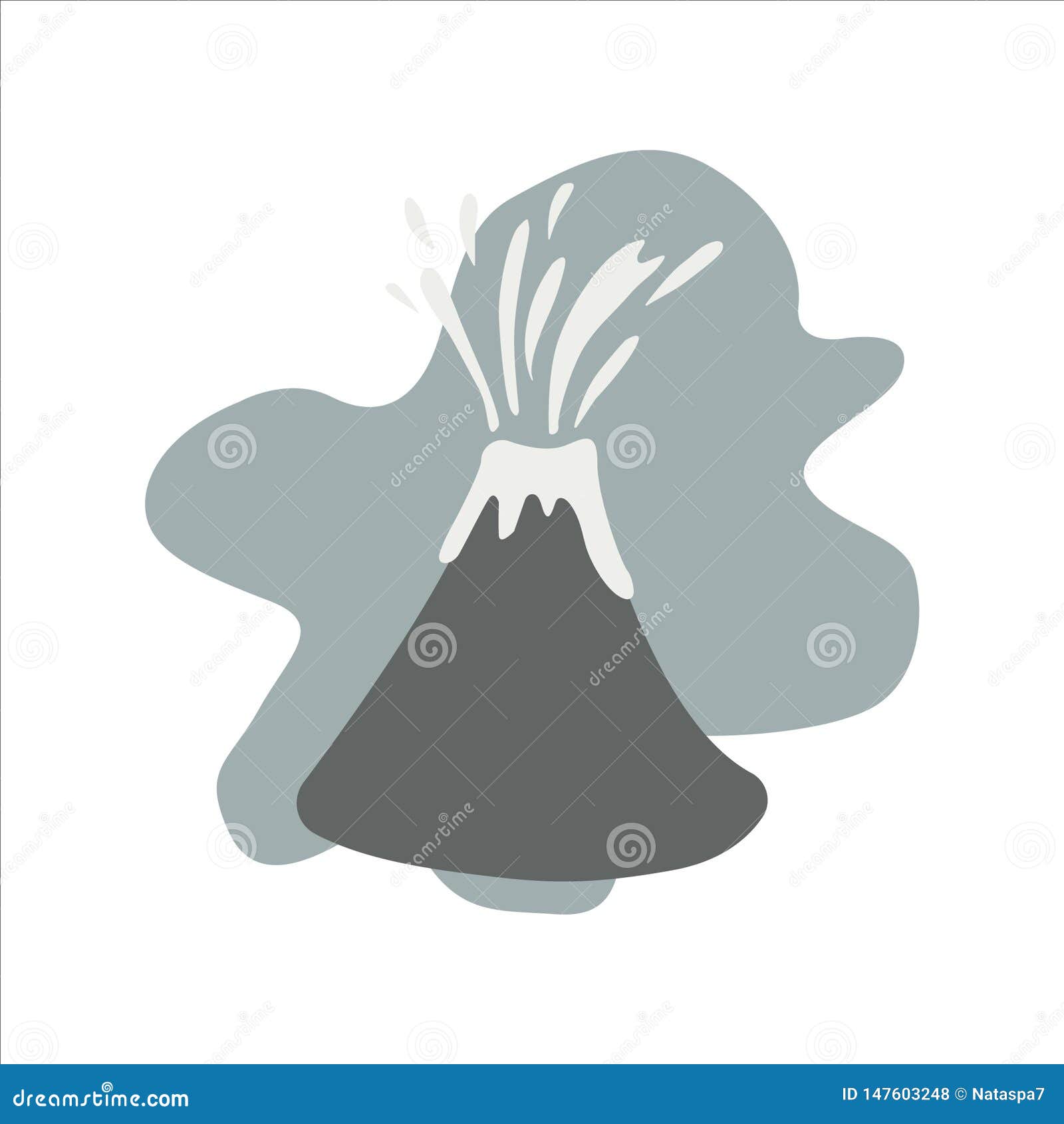 Cute Volcano Cartoon Characters Vector Illustration. For Kids Coloring ...