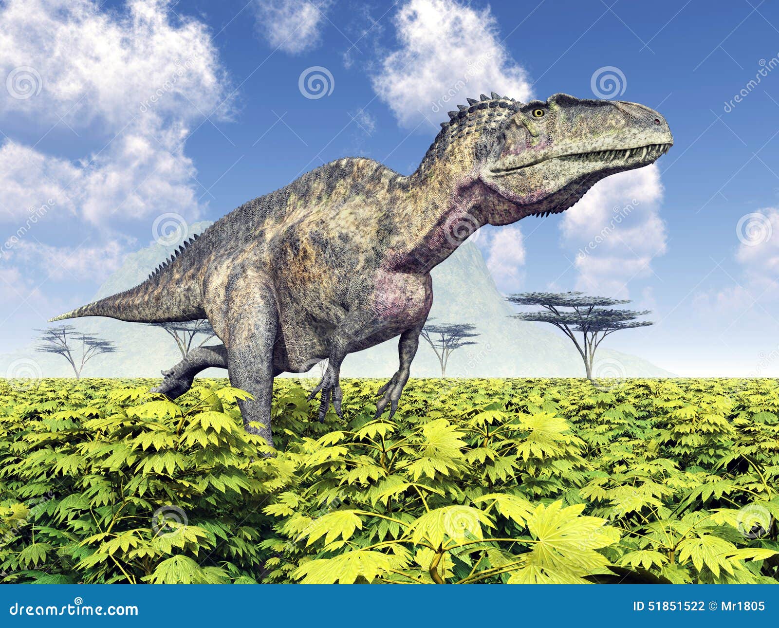 Dinosaur Acrocanthosaurus stock illustration. Illustration of computer ...
