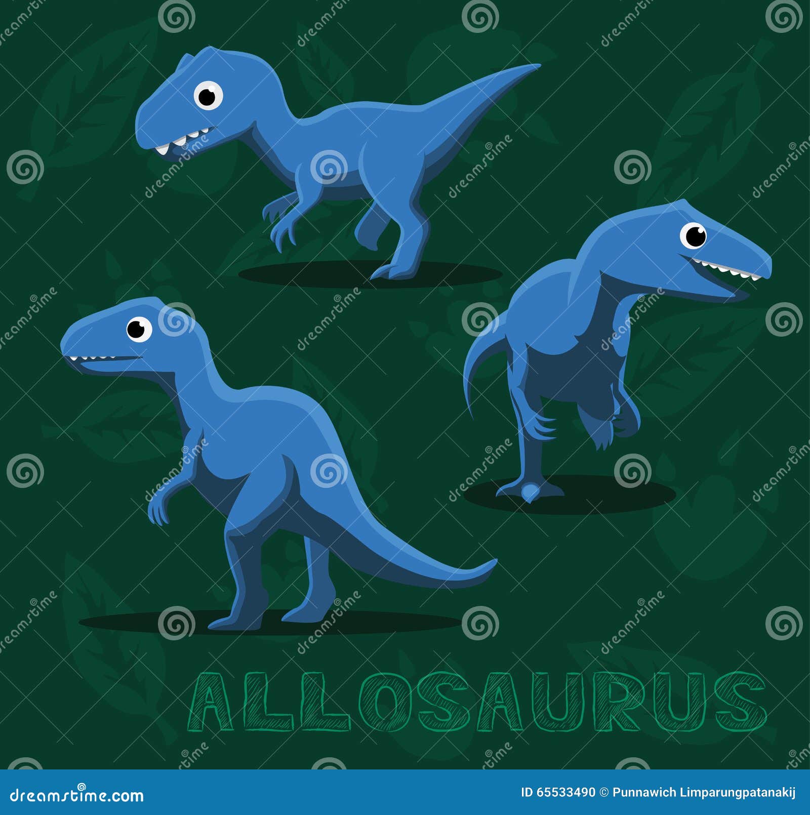 Dinosaur Allosaurus Cartoon Vector Illustration Stock Vector ...