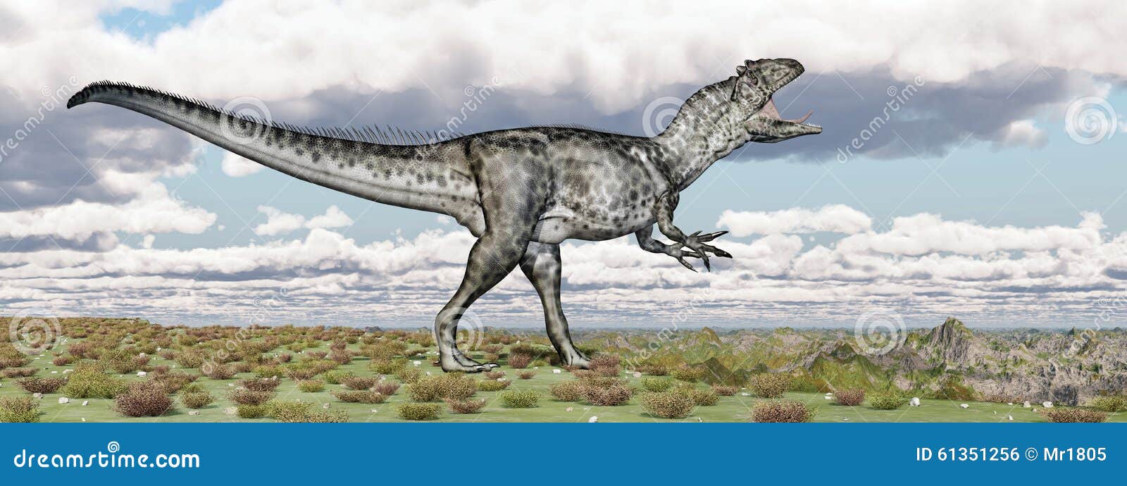 Dinosaur Allosaurus stock illustration. Illustration of primeval - 61351256