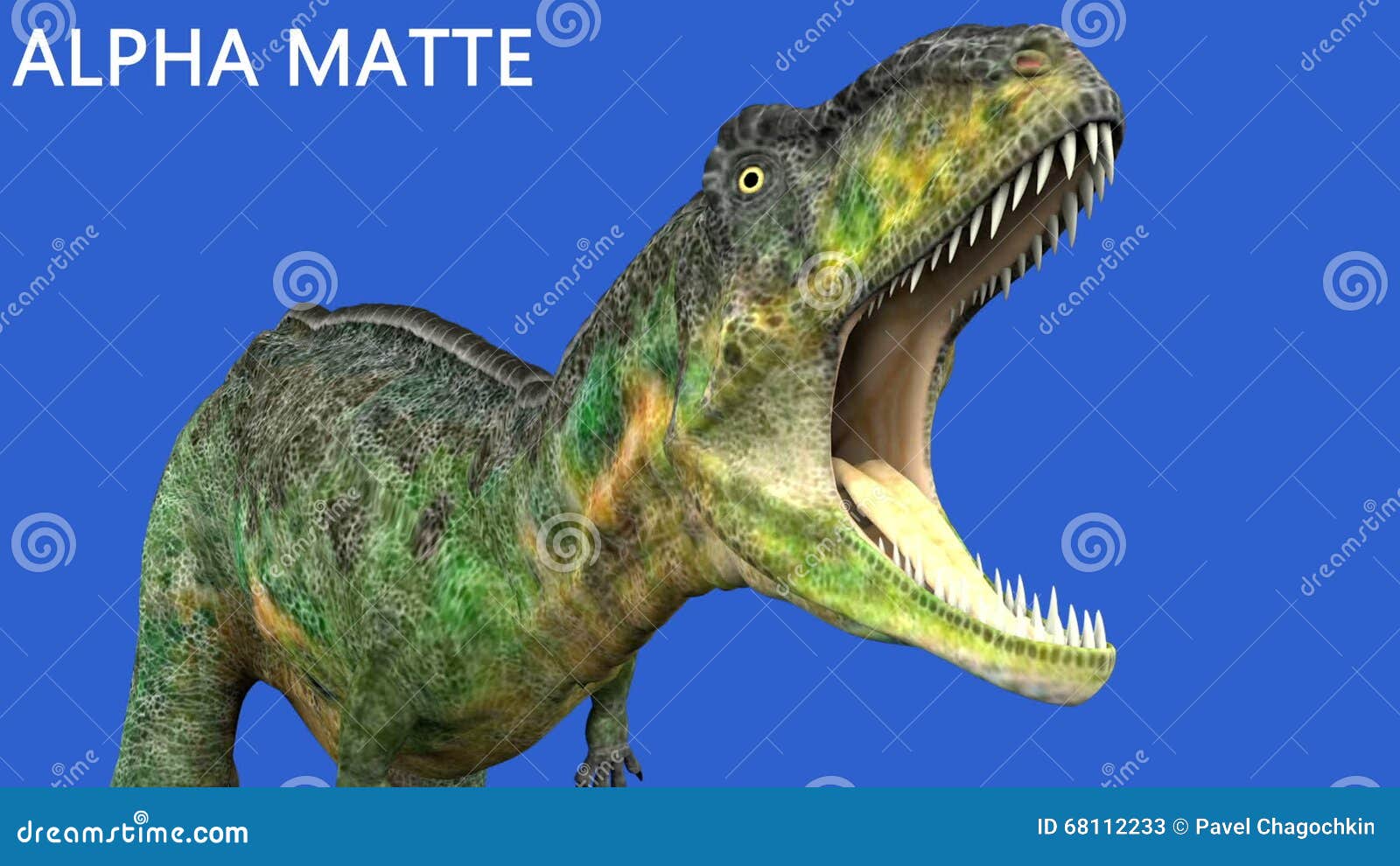 Dinosaur Animation on Green Screen. GI Realistic Render and Motion ...