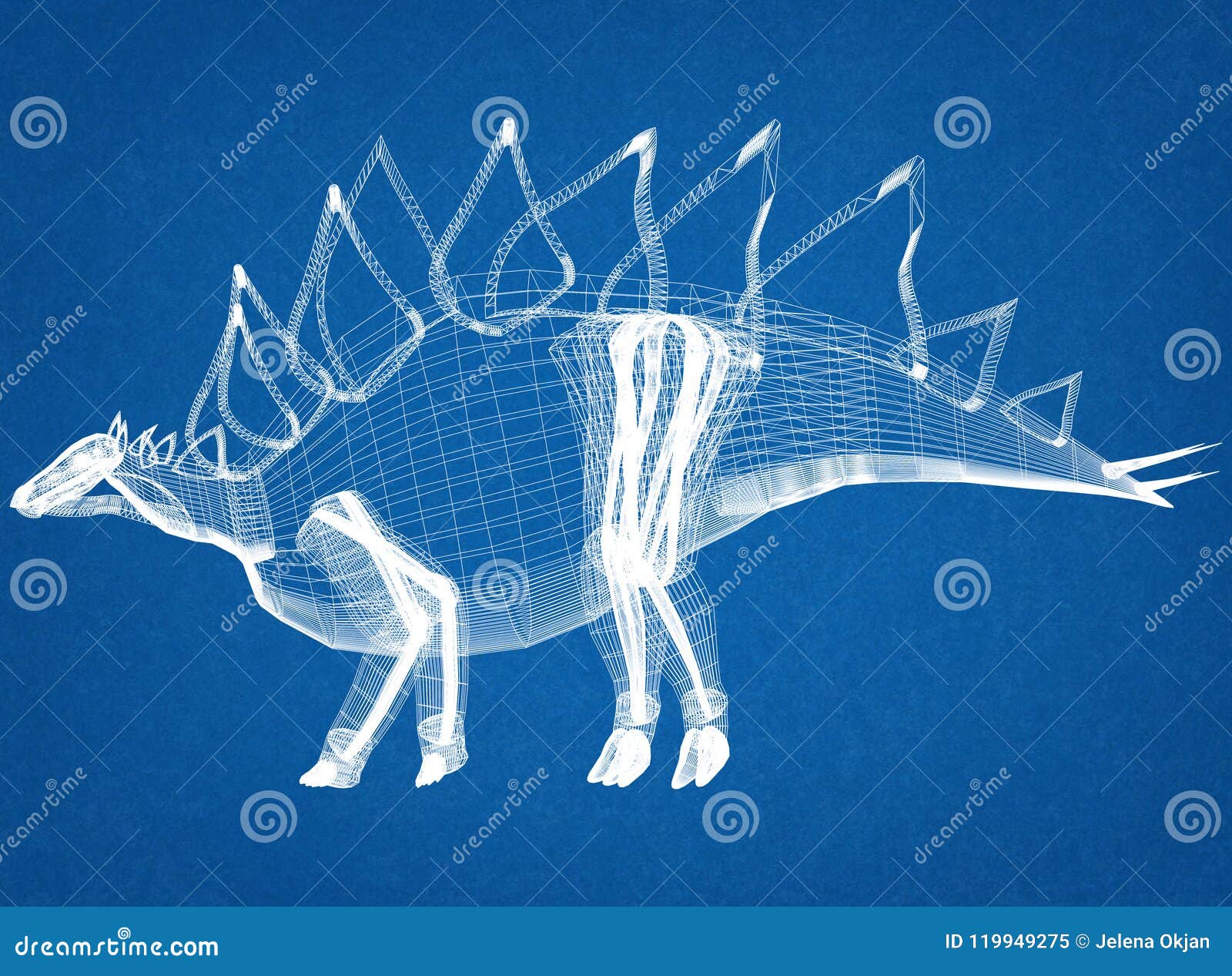 Dinosaur Architect Blueprint Stock Image - Image of prehistory ...
