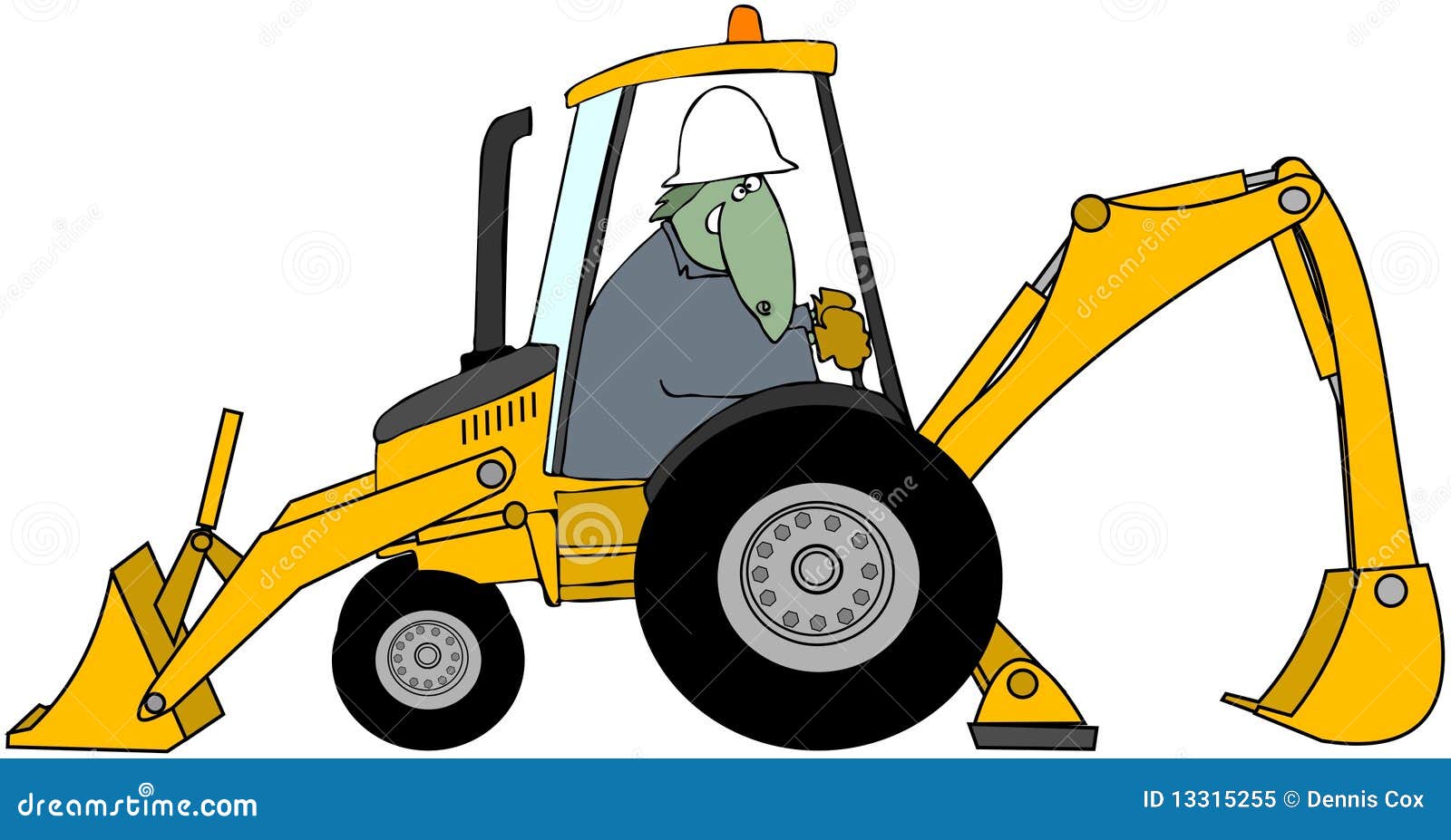 Dinosaur Backhoe Operator stock illustration. Illustration of ...