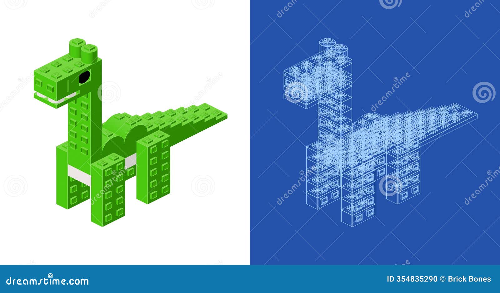 Dinosaur Blueprint Project Idea and Implementation. Vector Stock ...