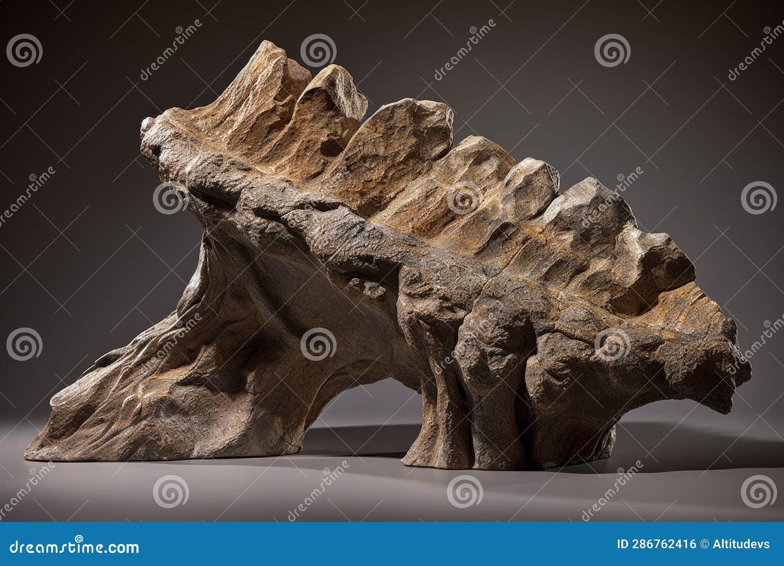 Dinosaur Bone Fossil Protruding from a Rock Formation Stock Photo ...