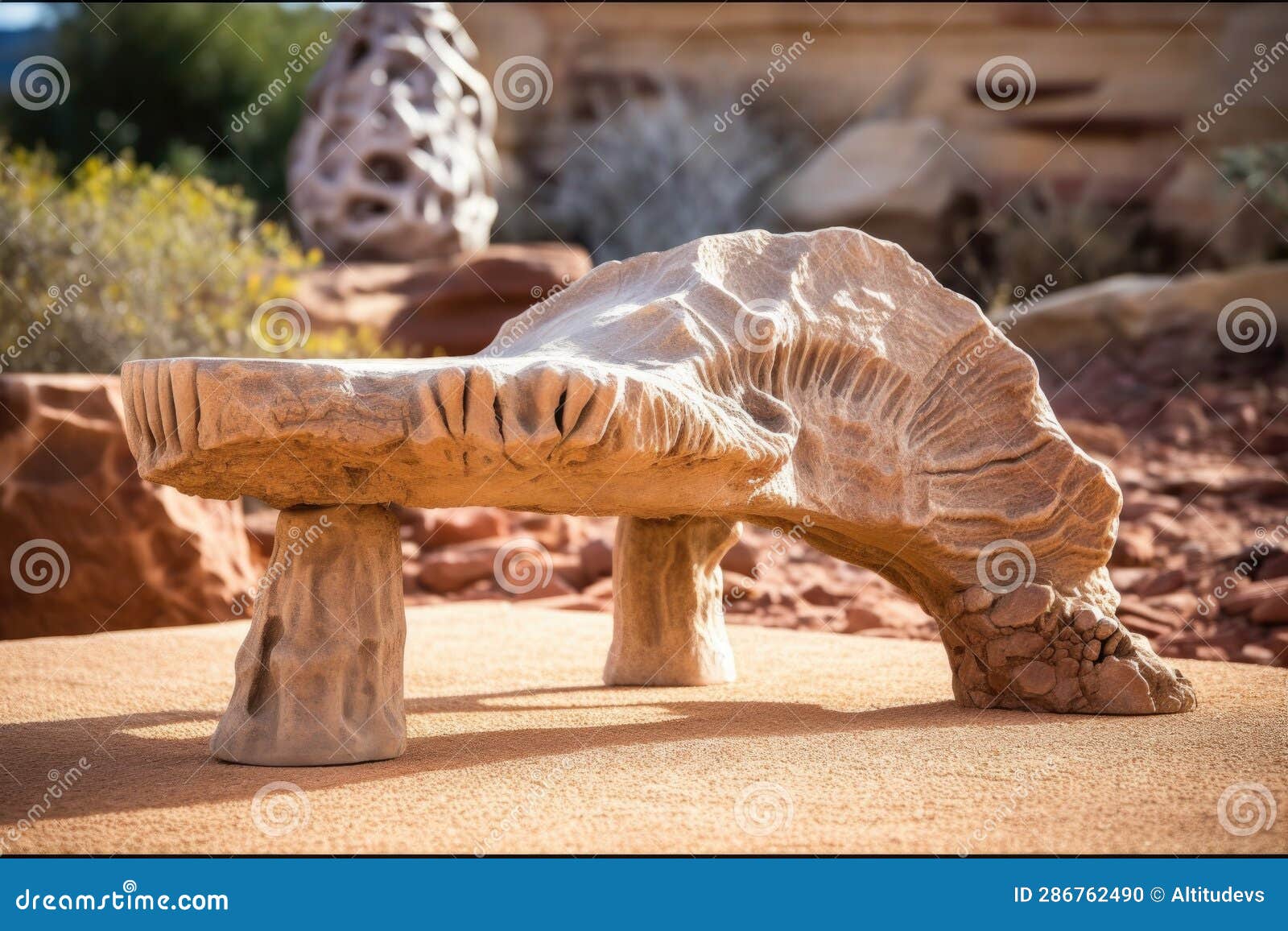 Dinosaur Bone Fossil in Sandstone, Outdoor Setting Stock Photo - Image ...