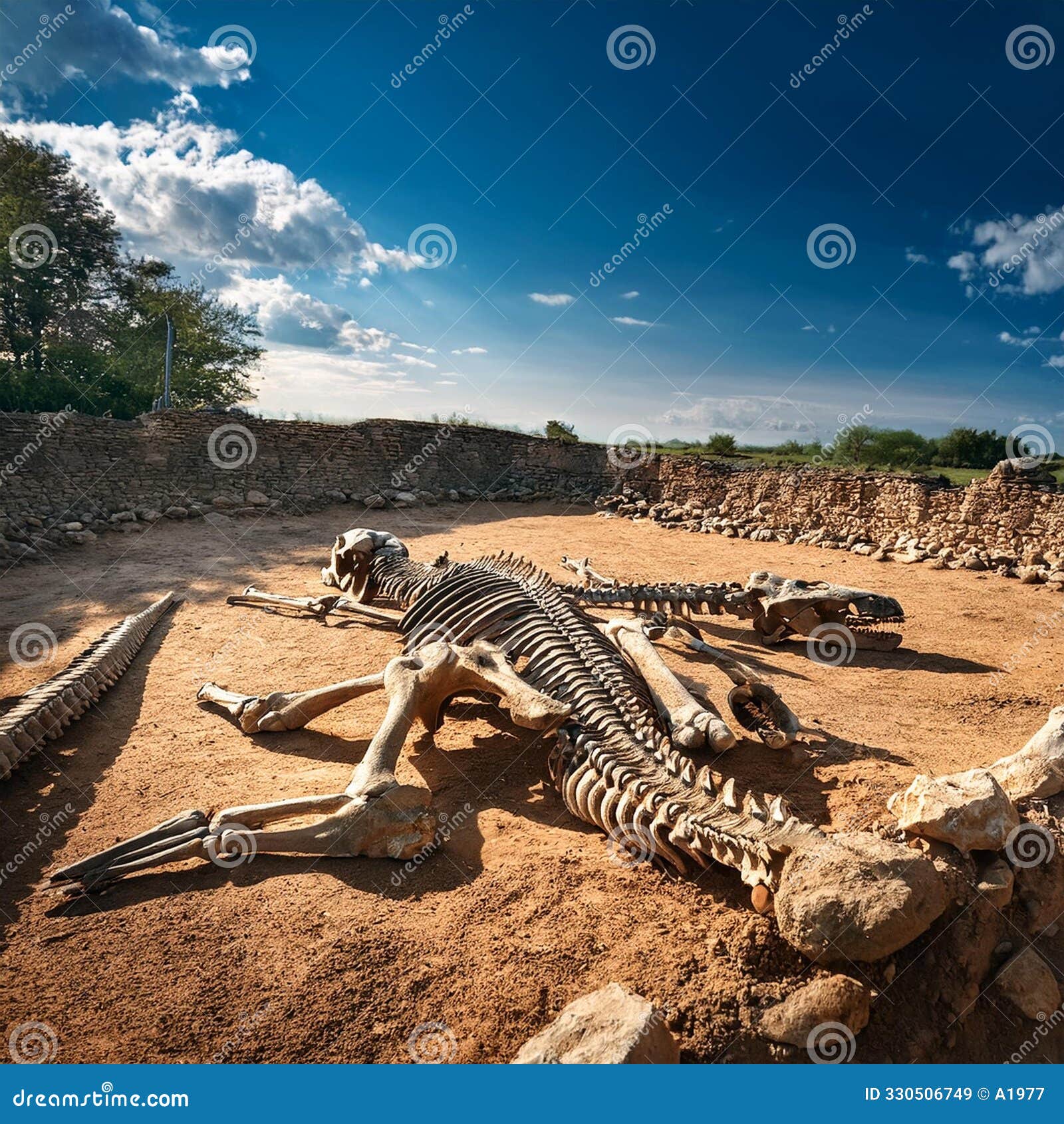 Dinosaur Bones, AI Generated Stock Image | CartoonDealer.com #330506749