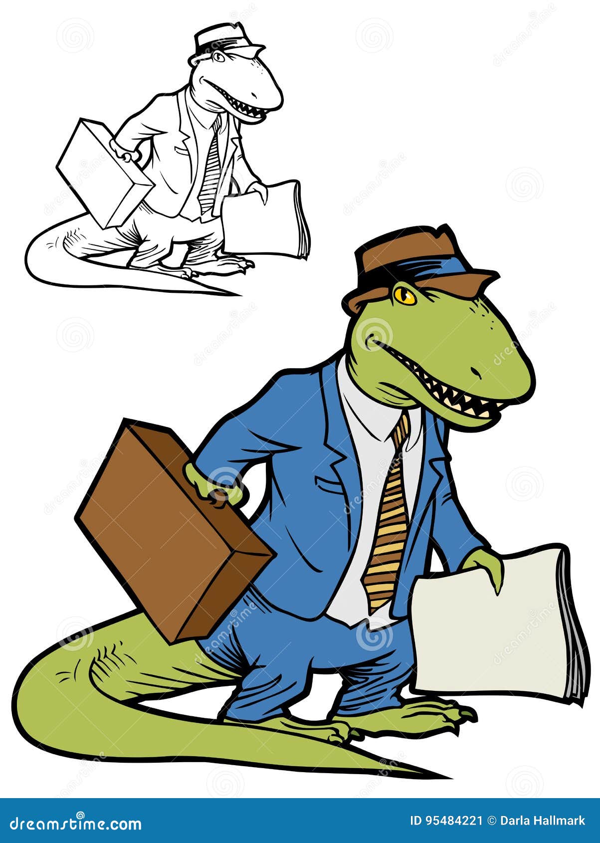 Dinosaur Boss stock vector. Illustration of cartoon, boss - 95484221