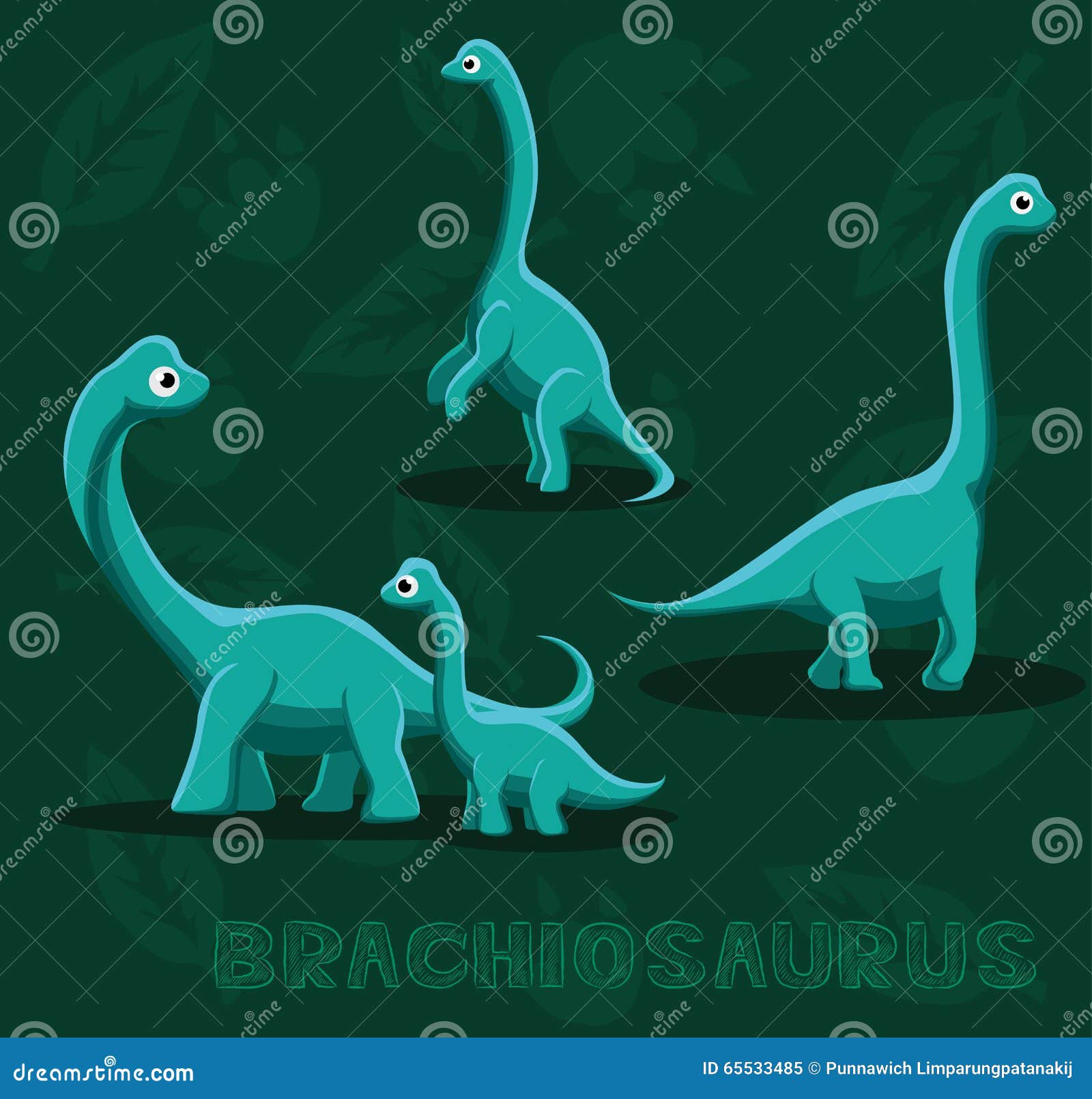 Dinosaur Brachiosaurus Cartoon Vector Illustration Stock Vector ...