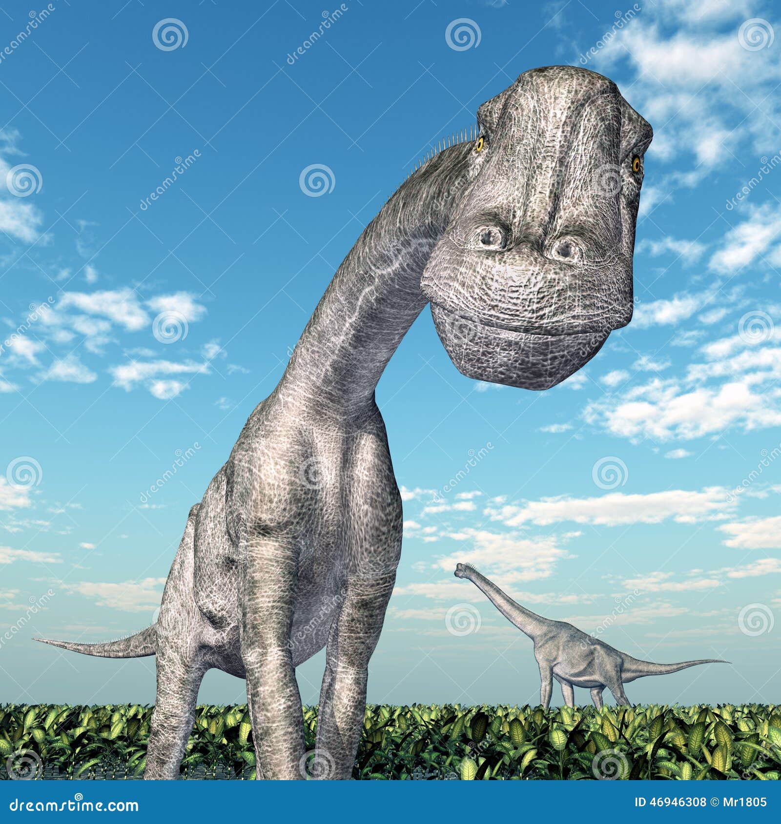 Dinosaur Brachiosaurus stock illustration. Illustration of blue - 46946308