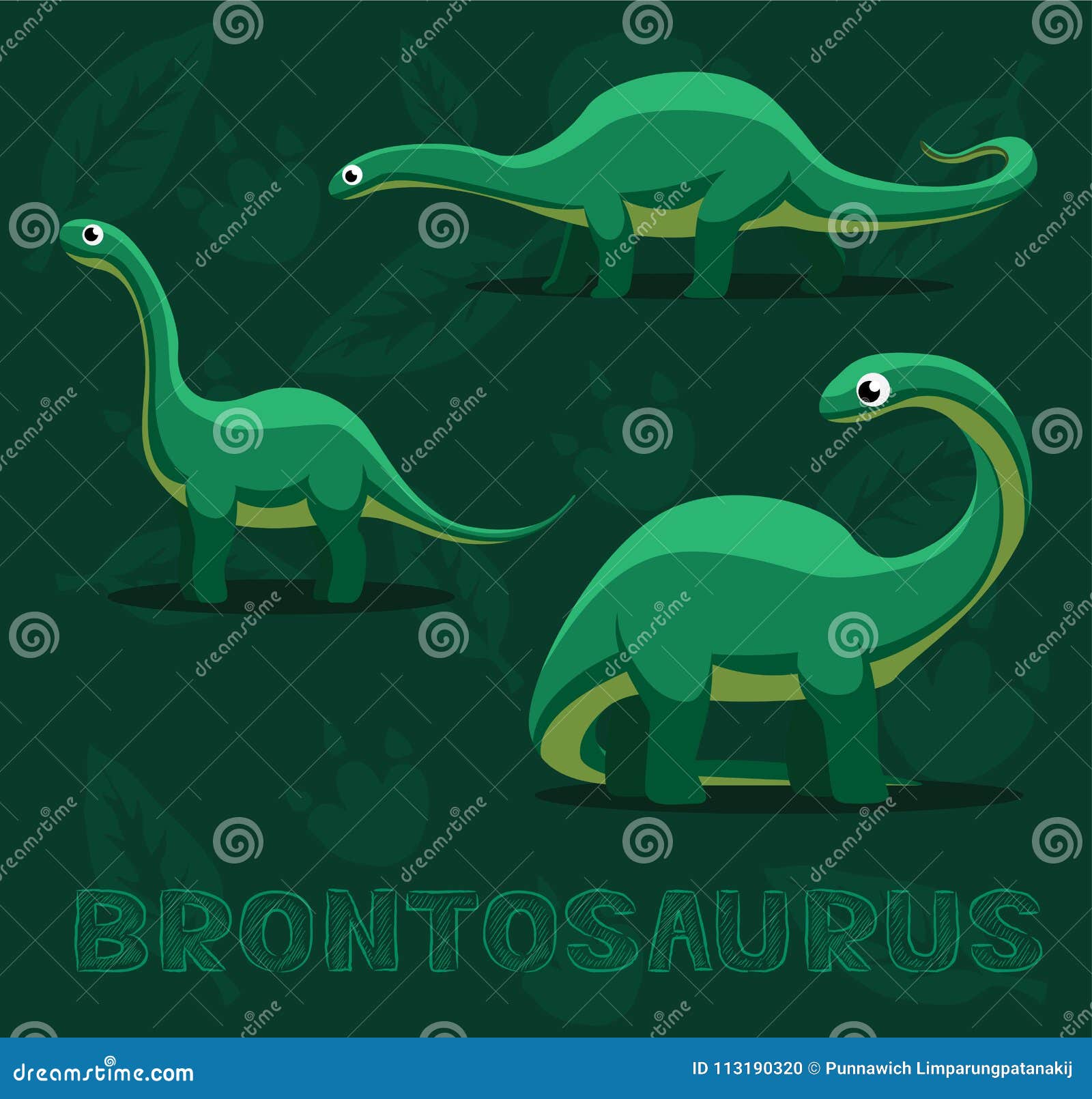 Dinosaur Brontosaurus Cartoon Vector Illustration Stock Vector ...