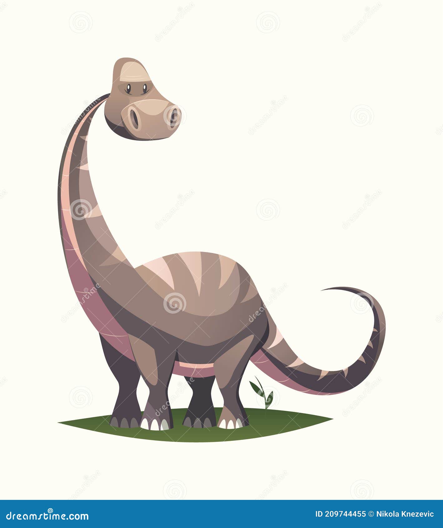 Dinosaur Brontosaurus Character Vector Illustration Stock Vector ...