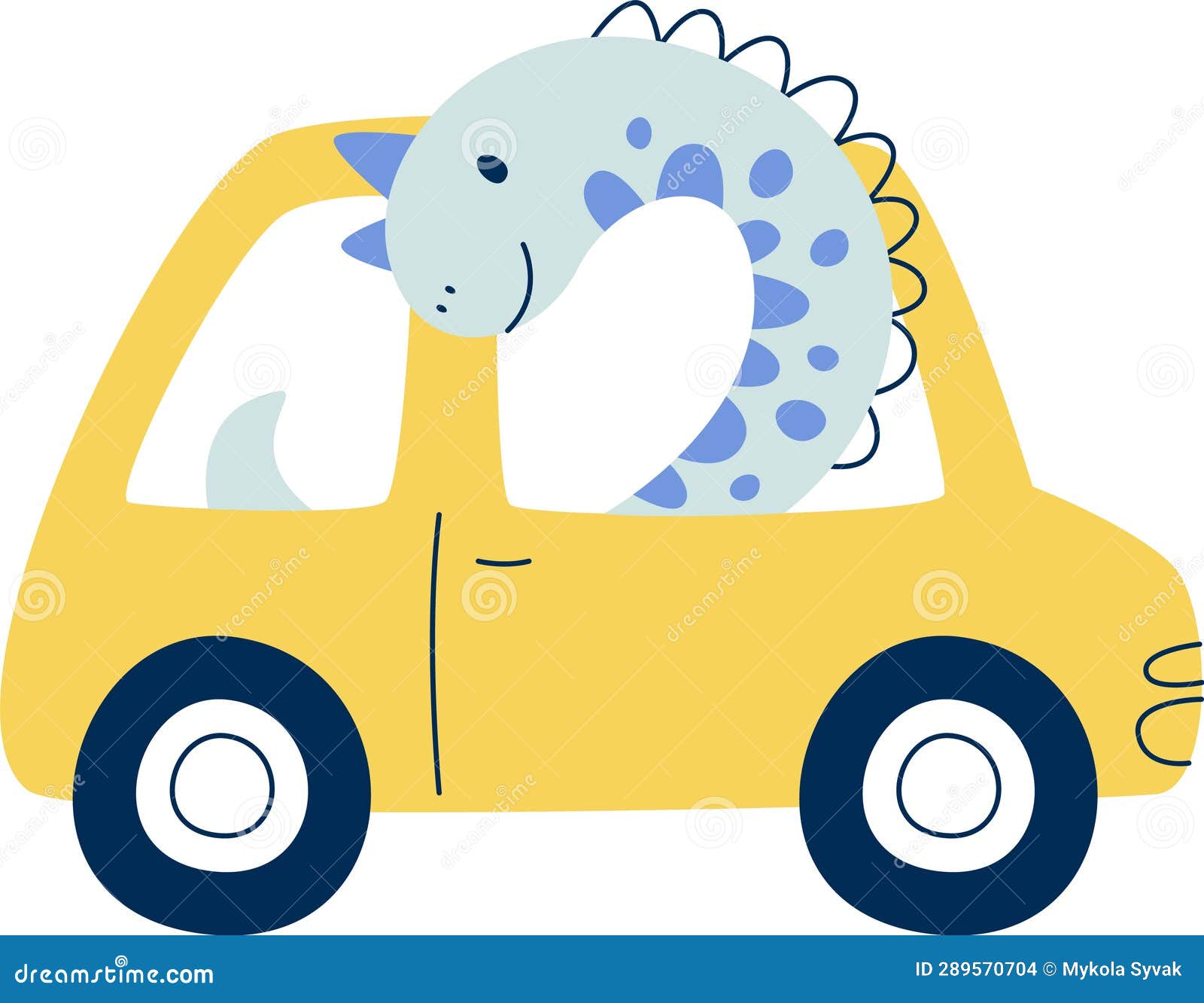 Dinosaur in Car stock vector. Illustration of animal - 289570704