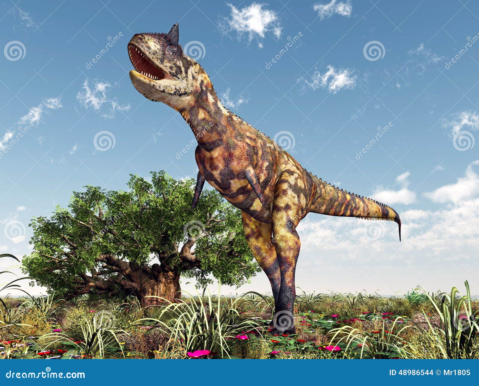 Dinosaur Carnotaurus stock illustration. Illustration of wilderness ...