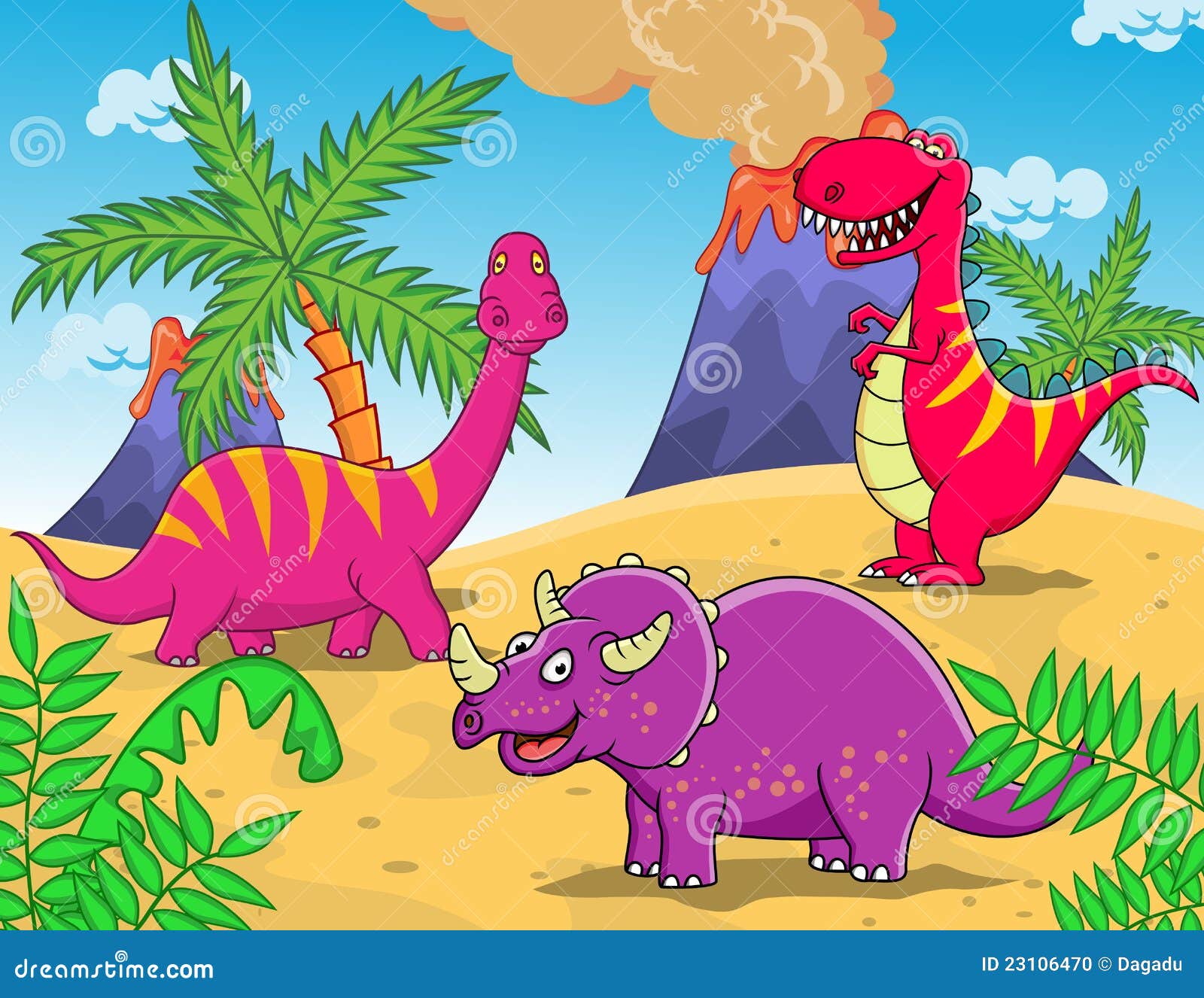 Dinosaur Cartoon Stock Photo - Image: 23106470