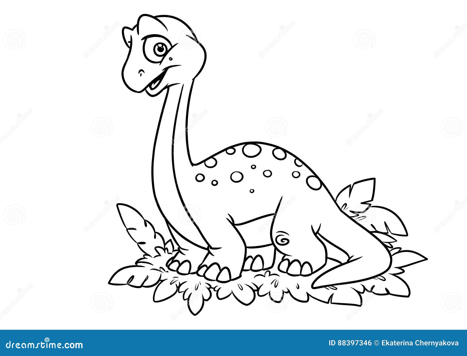 Dinosaur Coloring Page Cartoon Illustrations Stock Photo ...