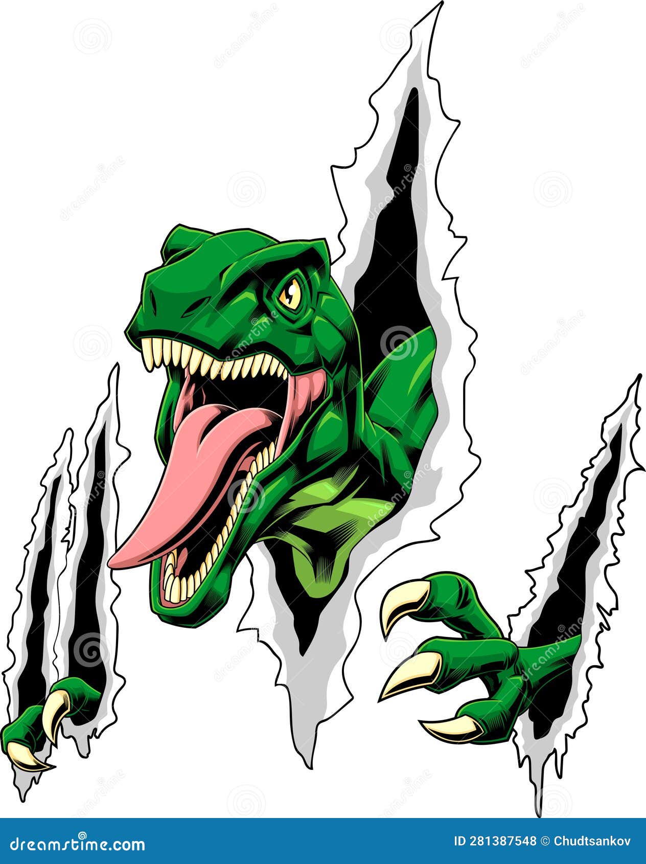 Tyrannosaurus Rex Dinosaur Ripping Out Paper Background Graphic Design ...