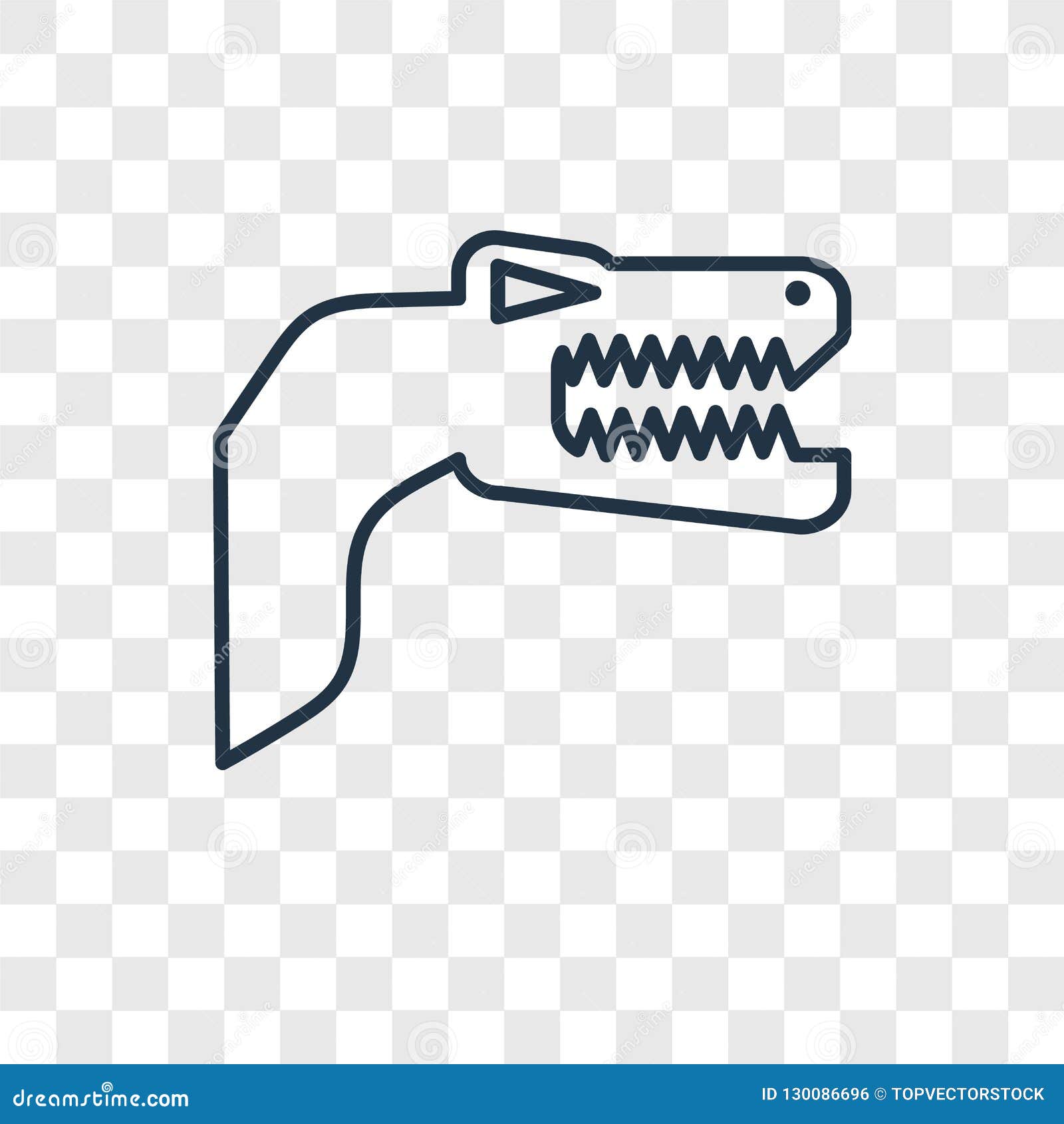 Dinosaur Concept Vector Linear Icon Isolated on Transparent Back Stock ...