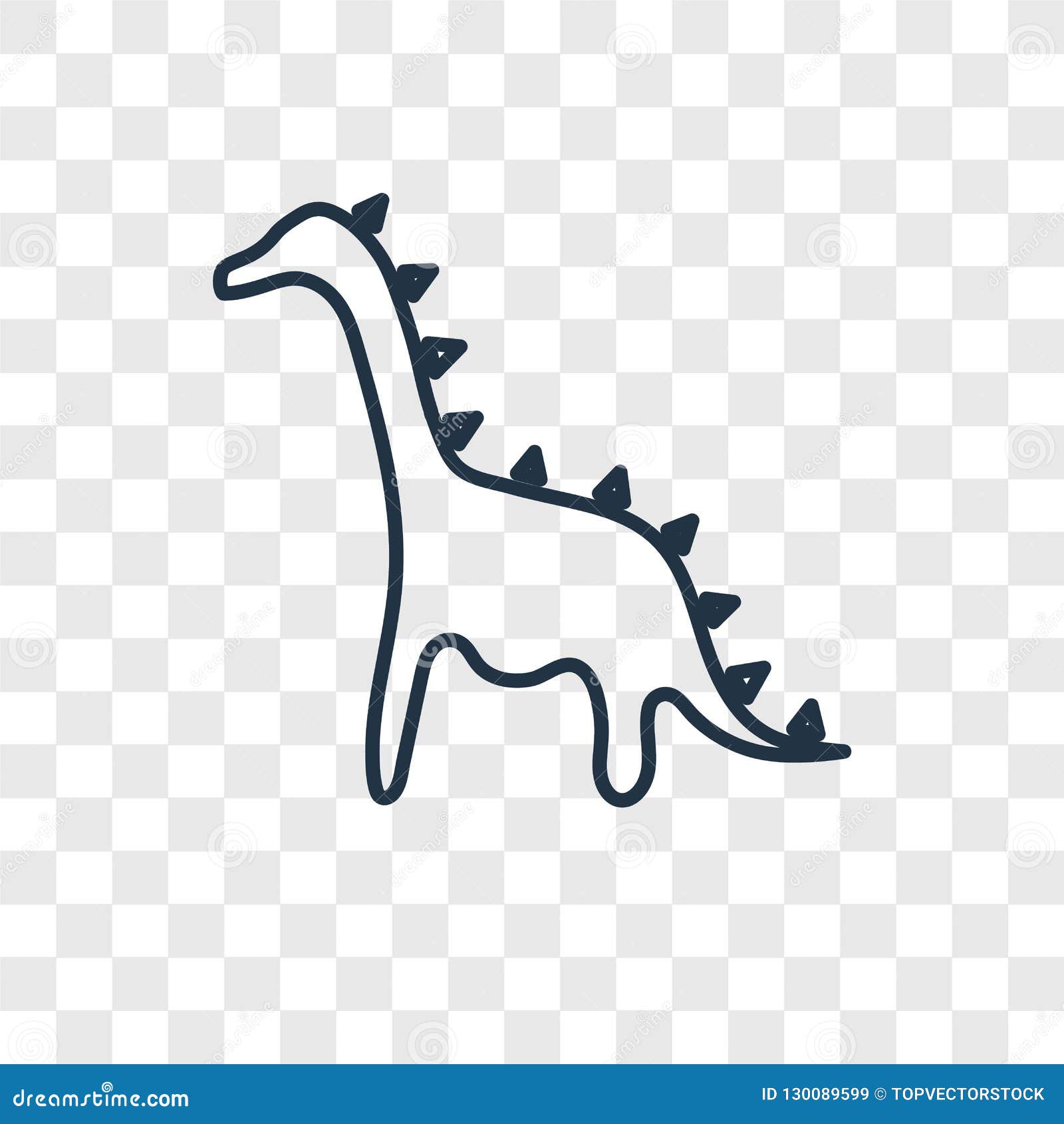 Dinosaur Concept Vector Linear Icon Isolated On Transparent Back Stock ...