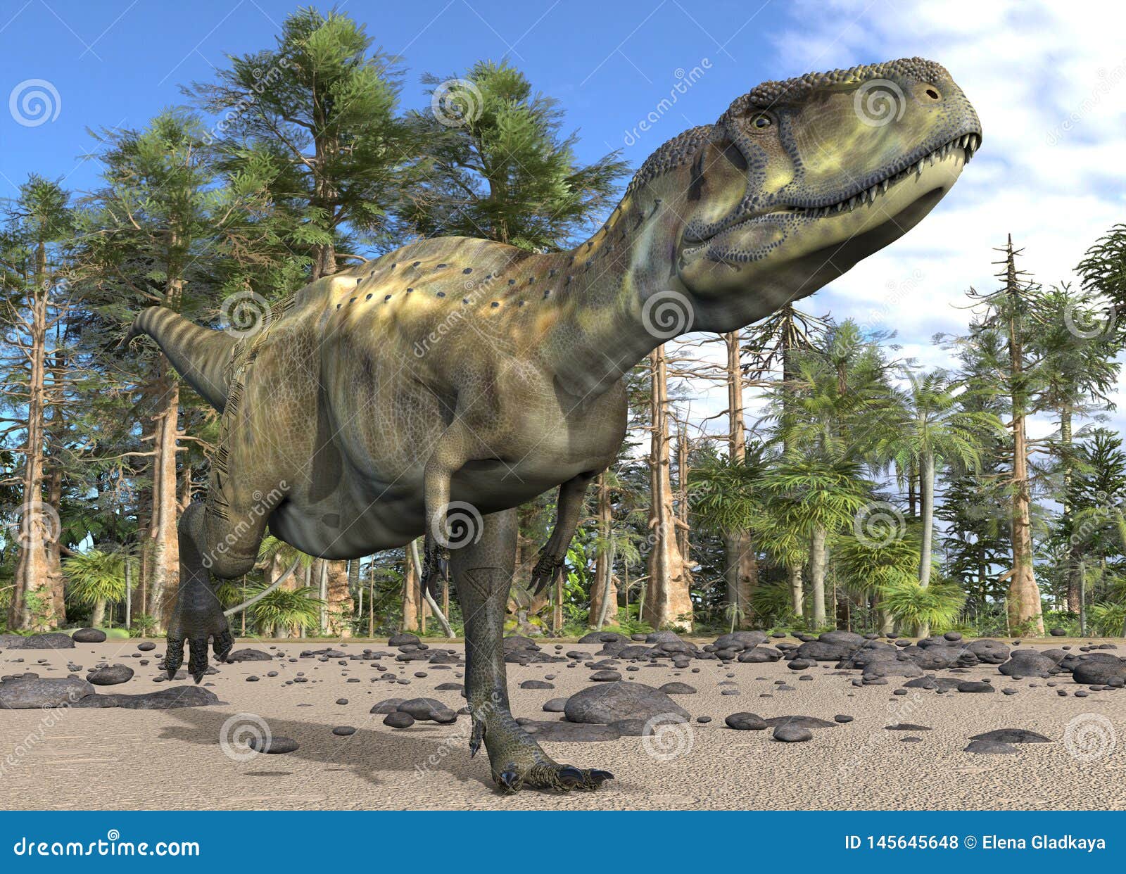 Abelisaurus Dinosaur Tail With Font Royalty-Free Stock Photo ...