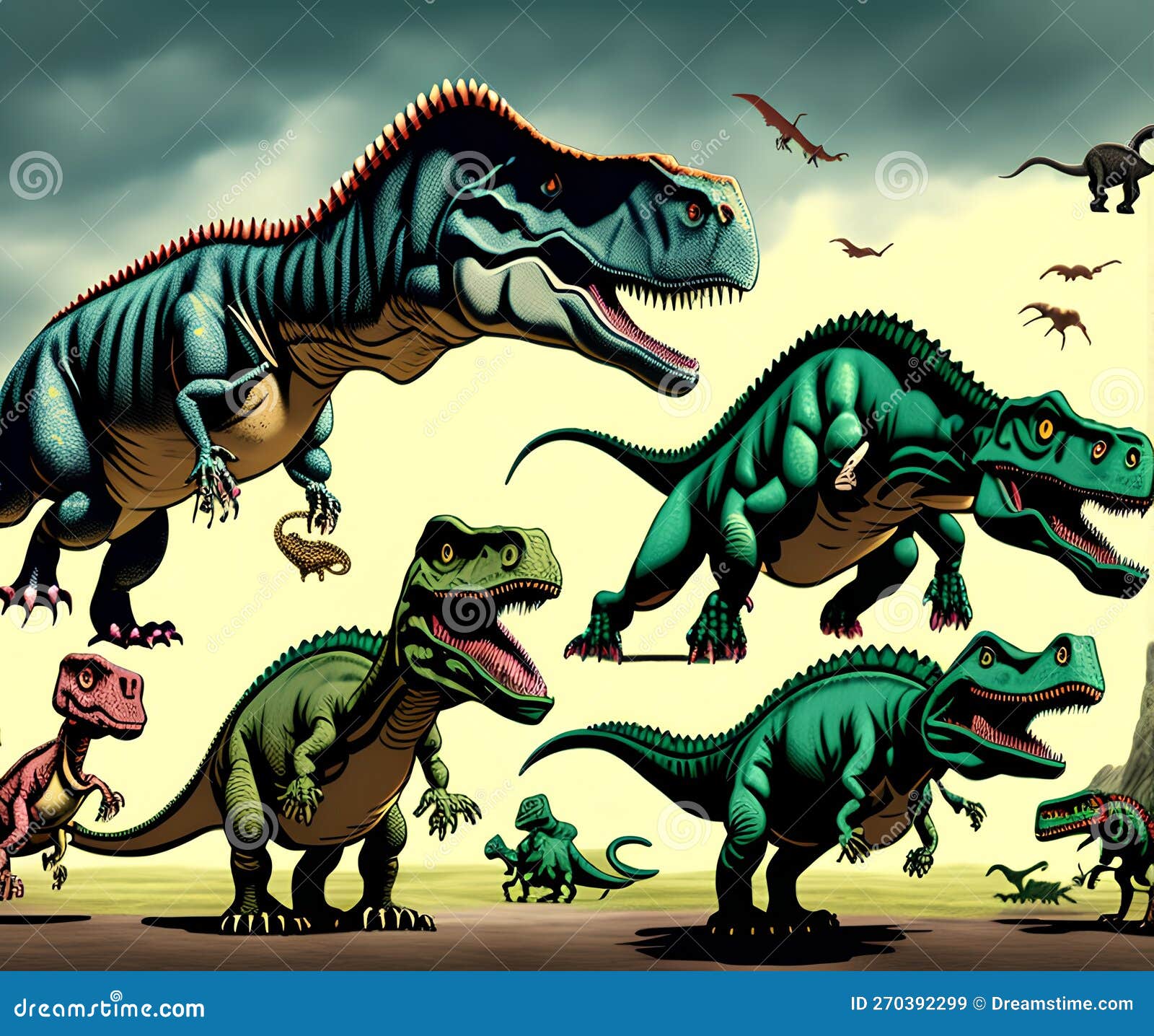 Dinosaur, Generative AI Illustration Stock Illustration - Illustration ...