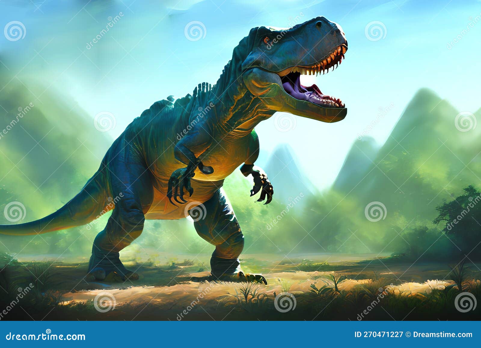 Dinosaur, Generative AI Illustration Stock Illustration - Illustration ...
