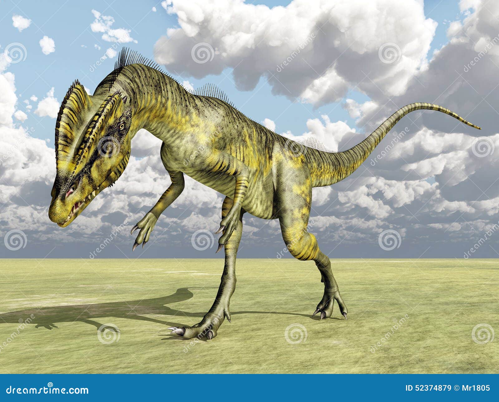 Dinosaur Dilophosaurus stock illustration. Illustration of computer ...