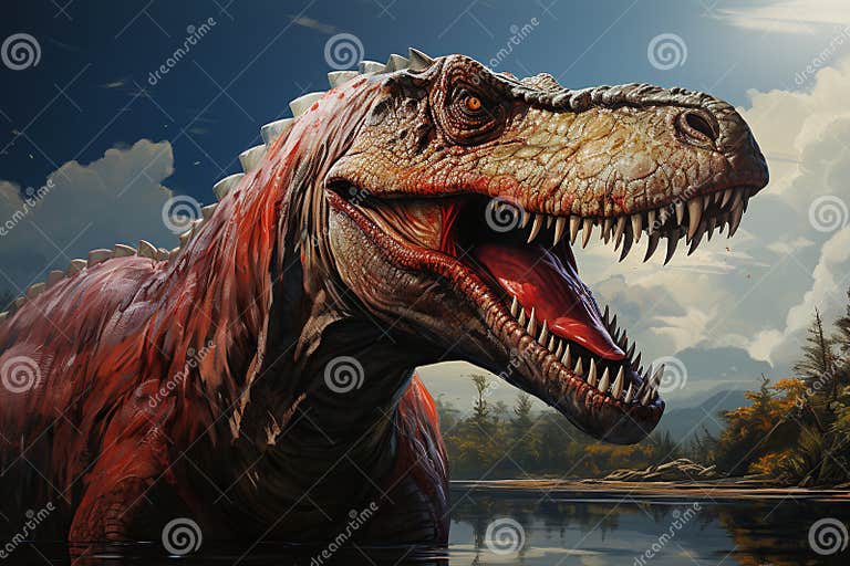 Dinosaur Dinosaurs - 3D Rendered Computer Artwork. AI Generated ...