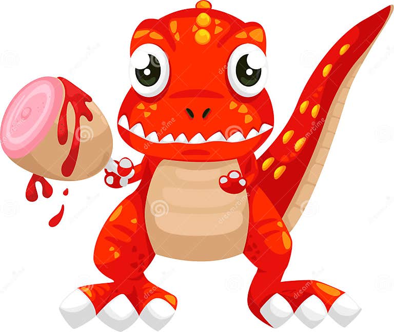 Dinosaur eating vector stock vector. Illustration of dinosaur - 20746966