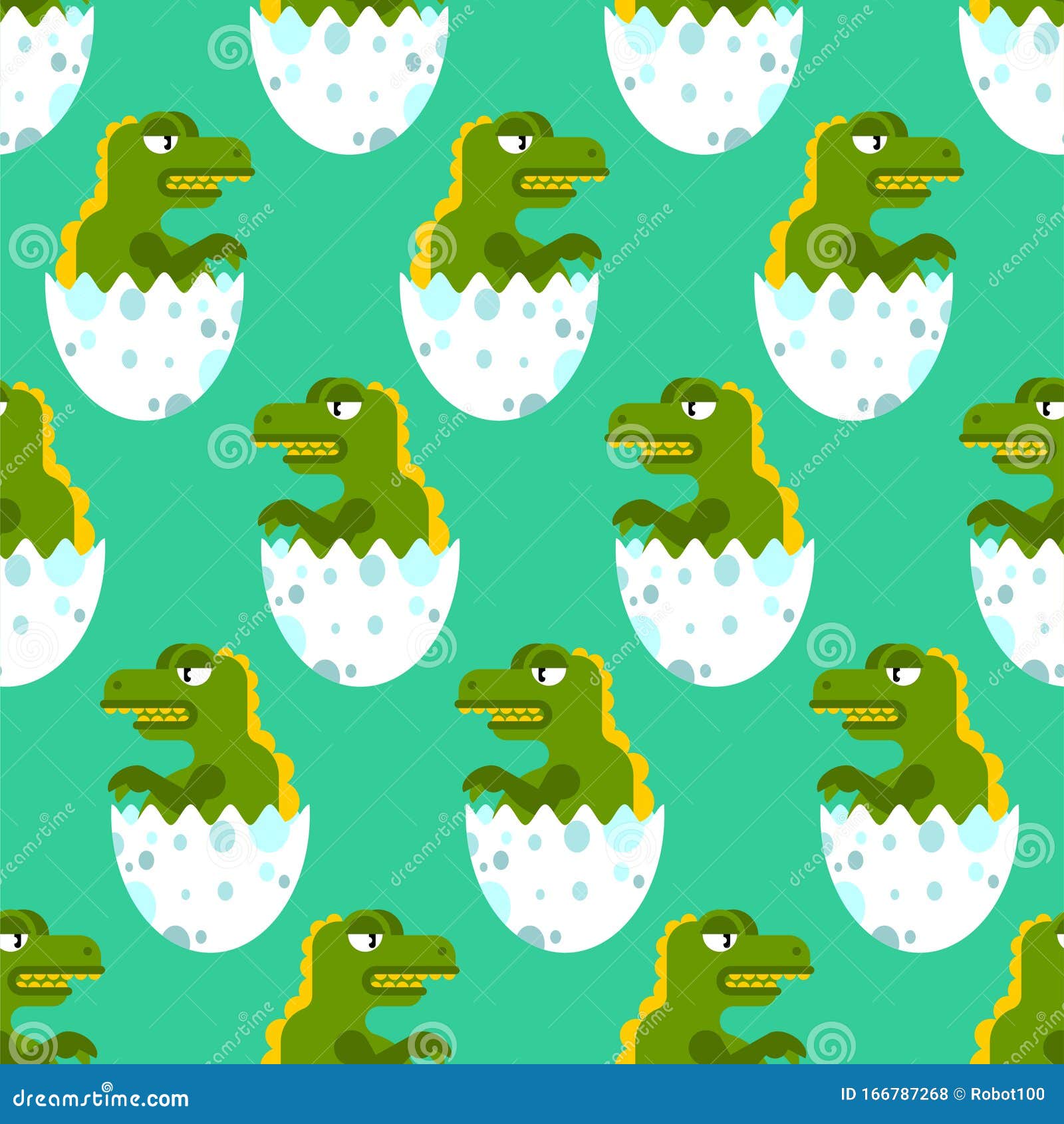 Dinosaur In Egg Pattern Seamless. Small Dyno In Shell Background. Baby ...