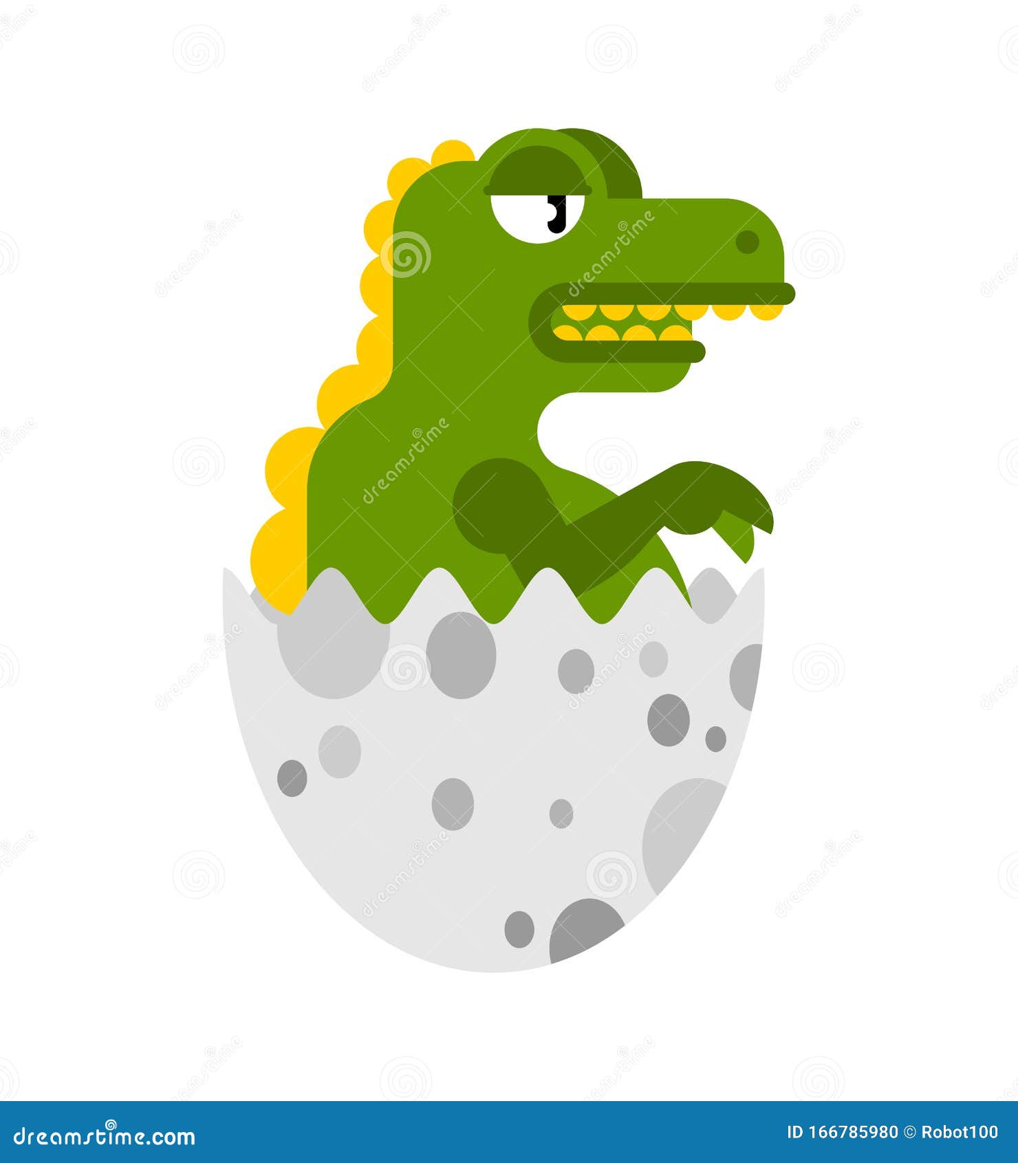 Dinosaur in Egg. Small Dyno in Shell Stock Vector - Illustration of ...