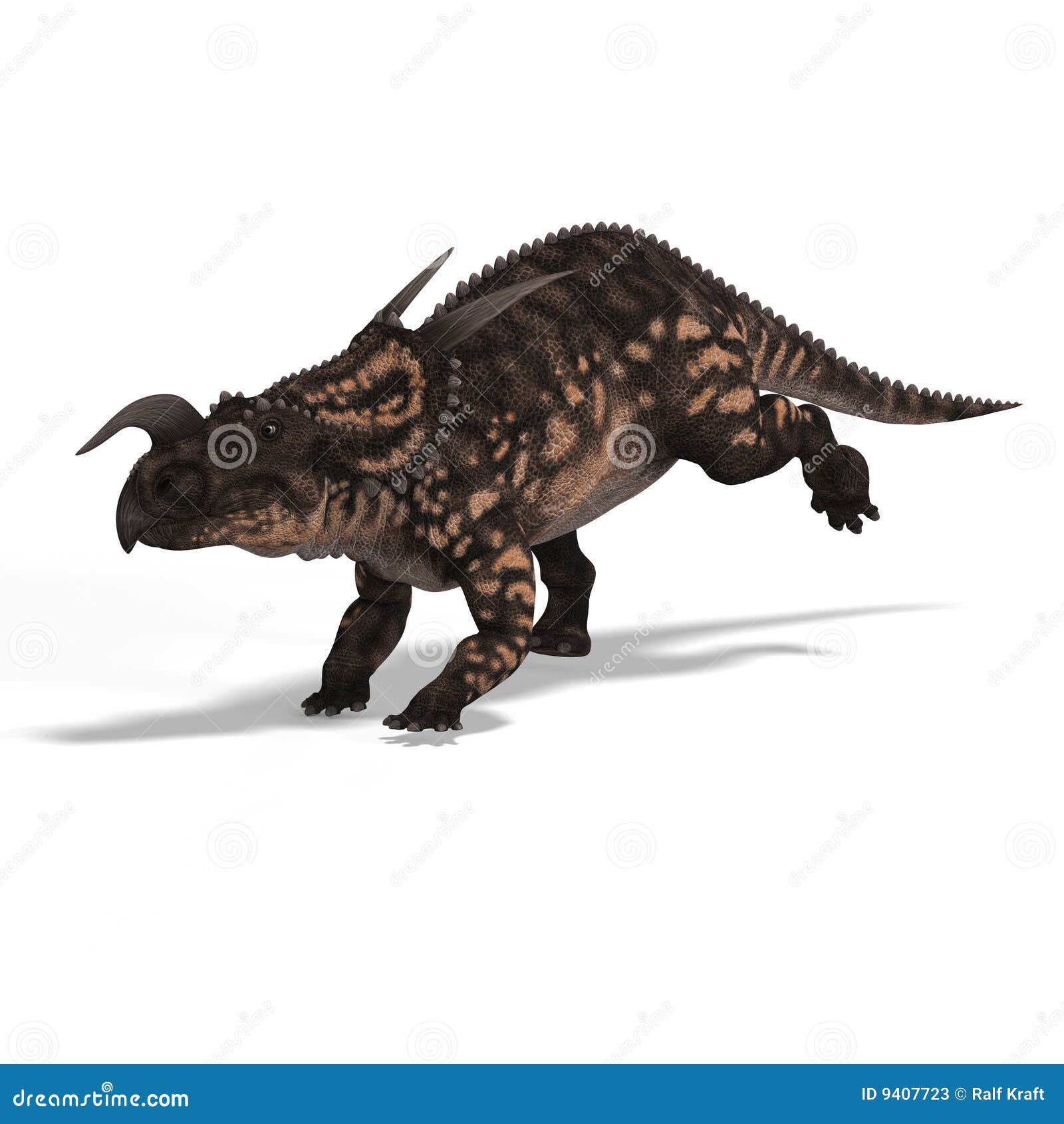 Dinosaur Einiosaurus stock illustration. Illustration of ogre - 9407723