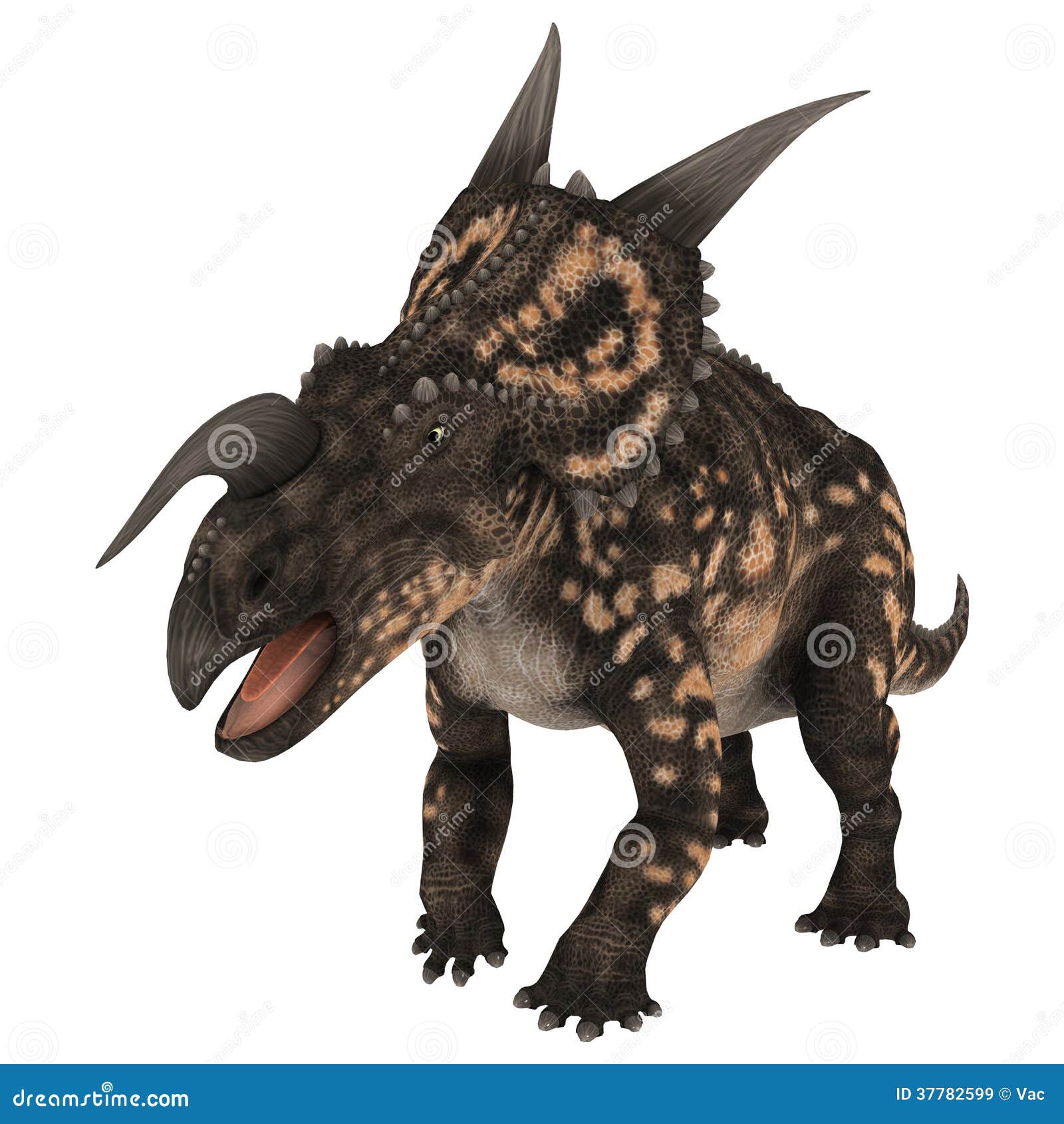 Dinosaur Einiosaurus stock illustration. Illustration of dinosauria ...