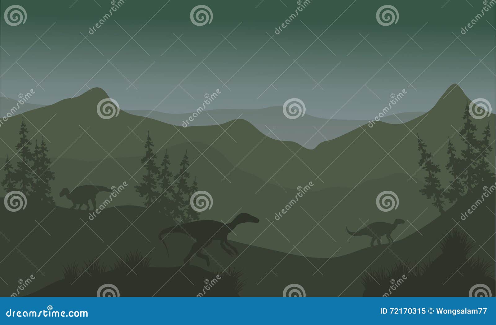 Eoraptor Dinosaur Silhouette Vector Illustration | CartoonDealer.com ...