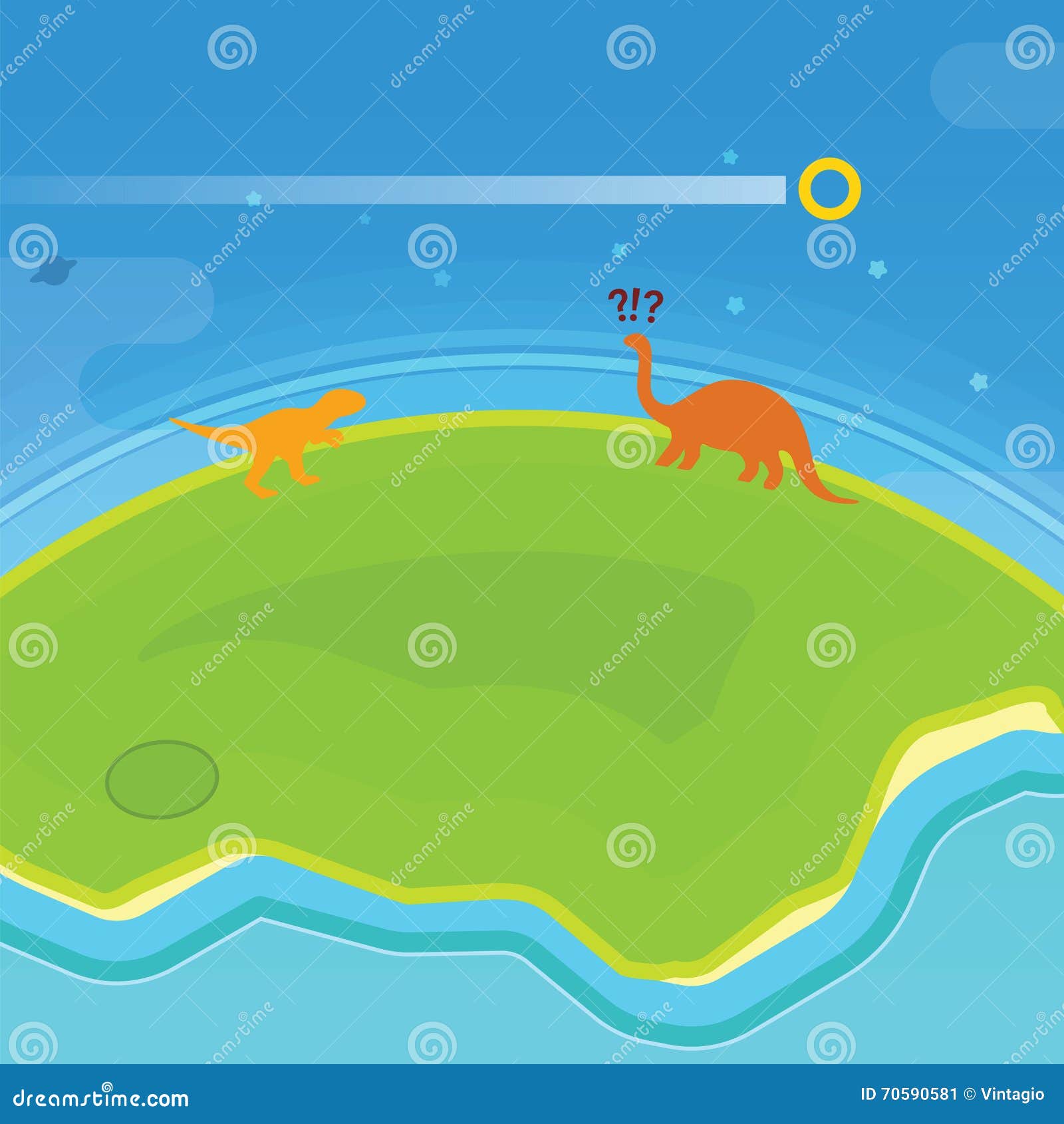 Dinosaur Extinction stock vector. Illustration of grass - 70590581