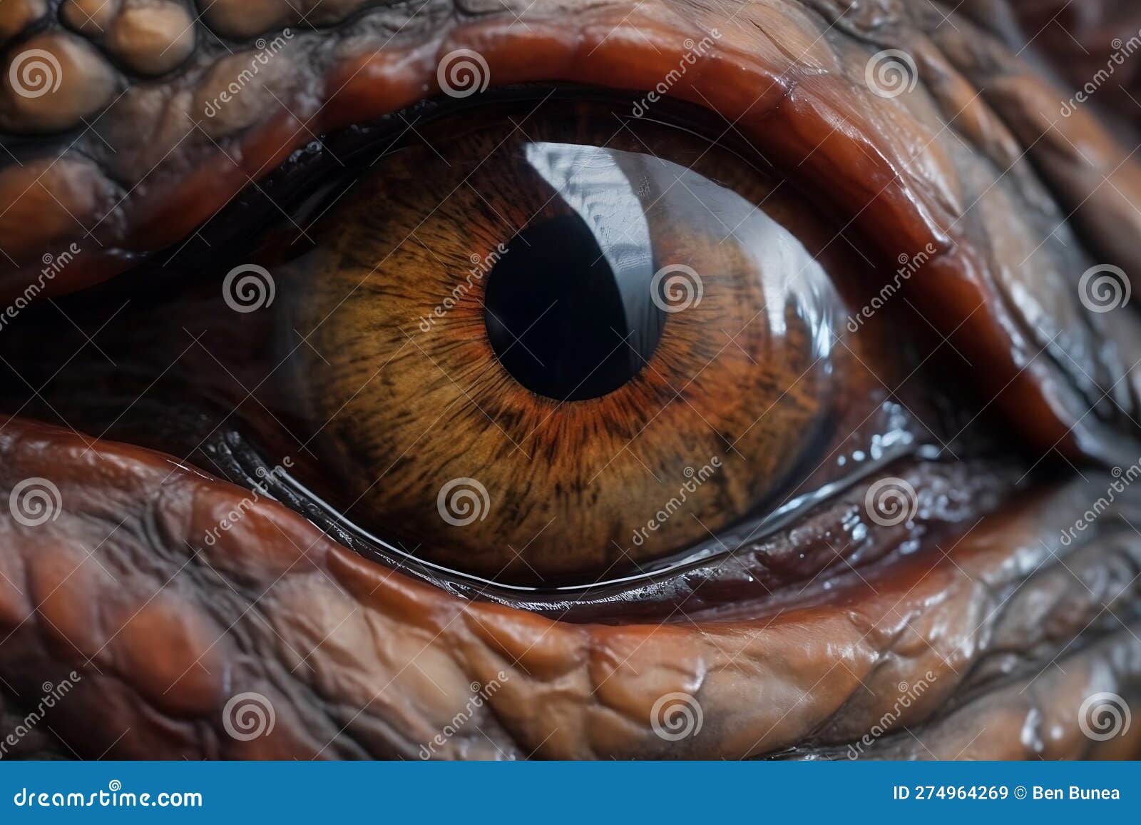 Dinosaur Eye - Close-Up View of a Reptile S Eye Stock Illustration ...