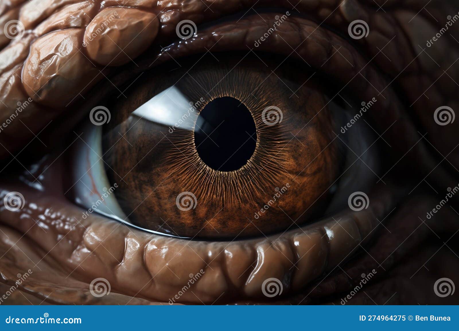 Dinosaur Eye - Close-Up View of a Reptile S Eye Stock Illustration ...