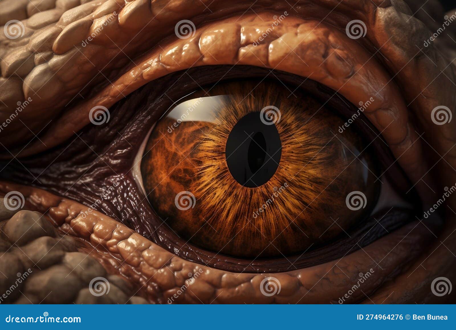 Dinosaur Eye - Close-Up View of a Reptile S Eye Stock Illustration ...