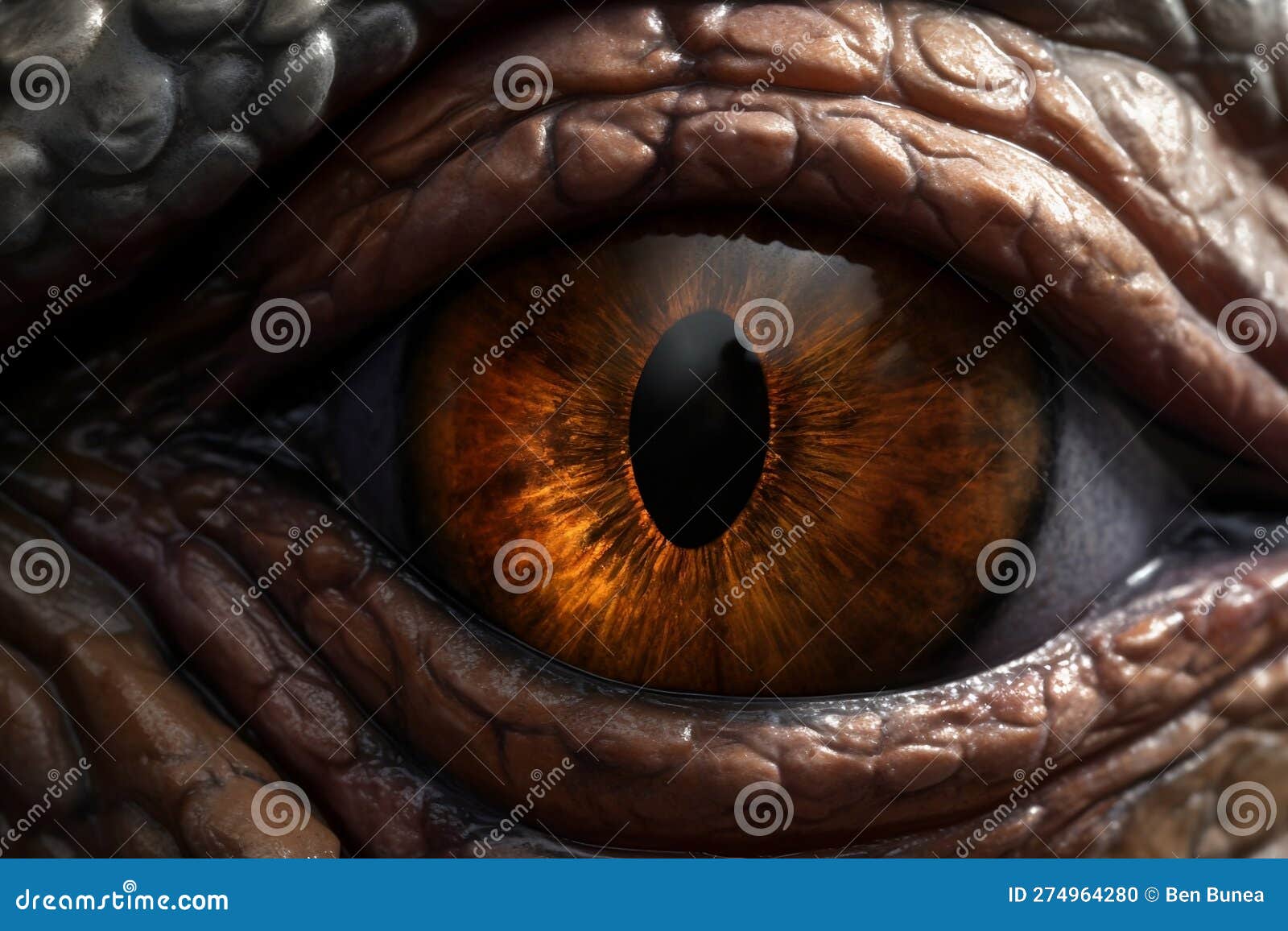 Dinosaur Eye - Close-Up View of a Reptile S Eye Stock Illustration ...