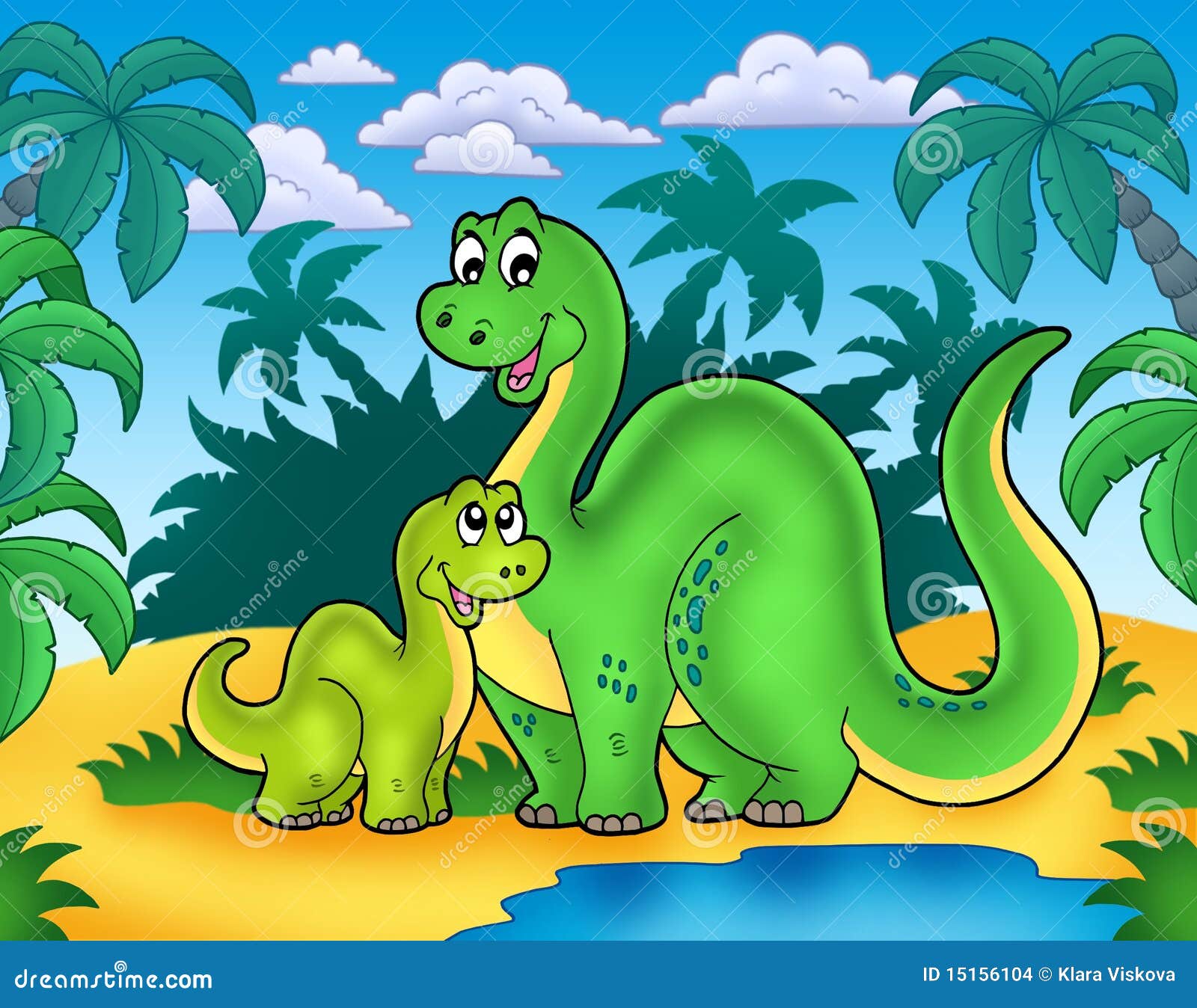 Dinosaur Family Landscape Stock Illustrations – 96 Dinosaur Family ...