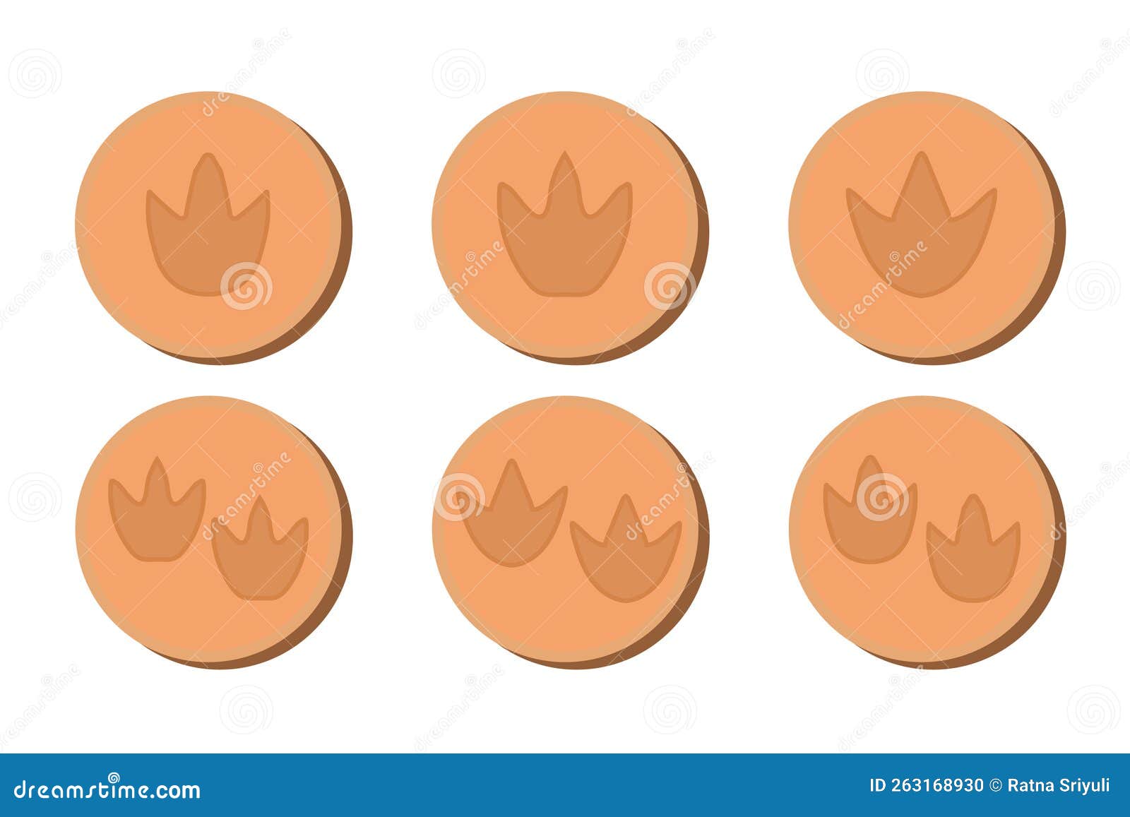 Dinosaur Foot Print Design Vector Flat Isolated Illustration Stock ...